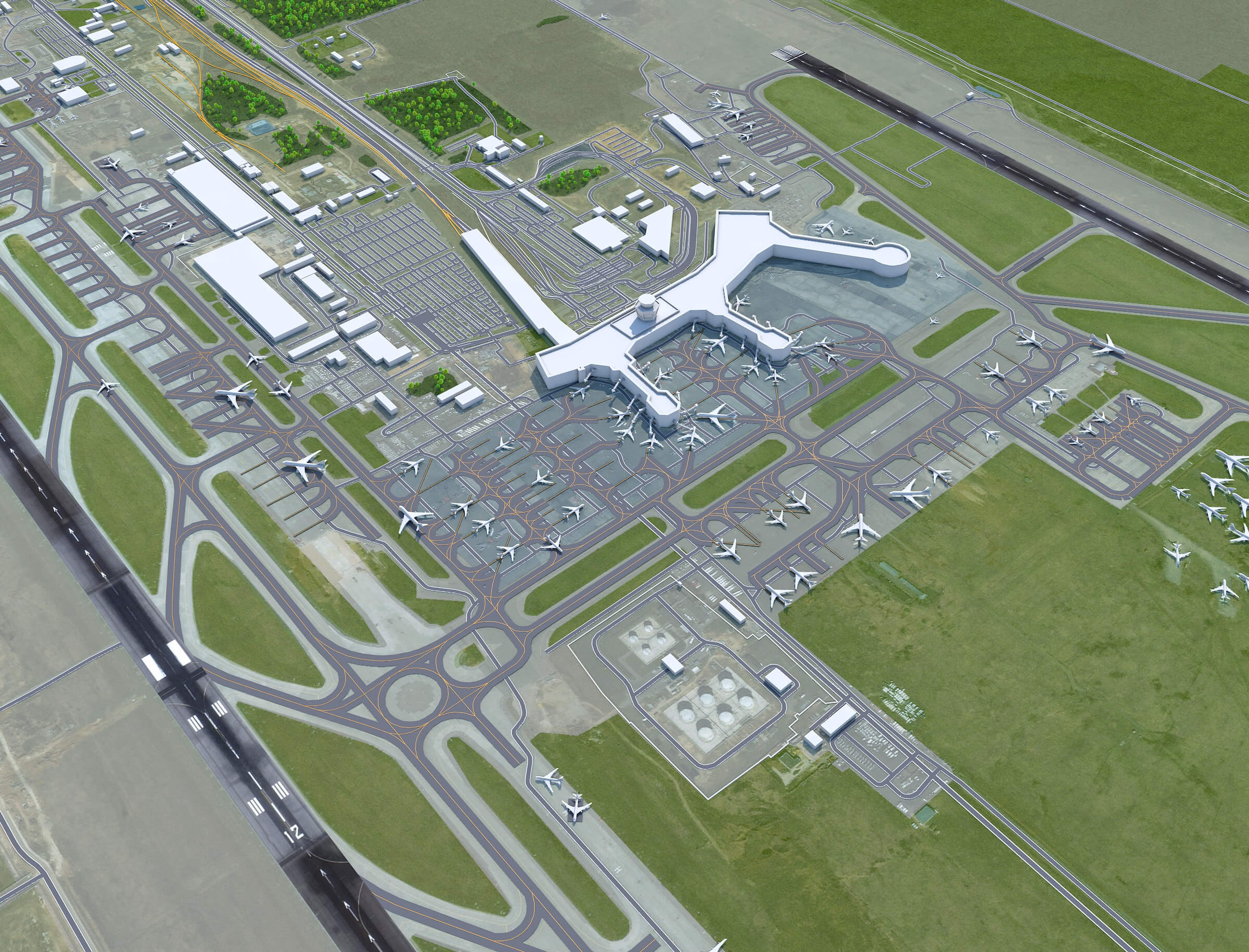 Moscow Domodedovo Mikhail Lomonosov Airport - 3D Model by 3dstudio