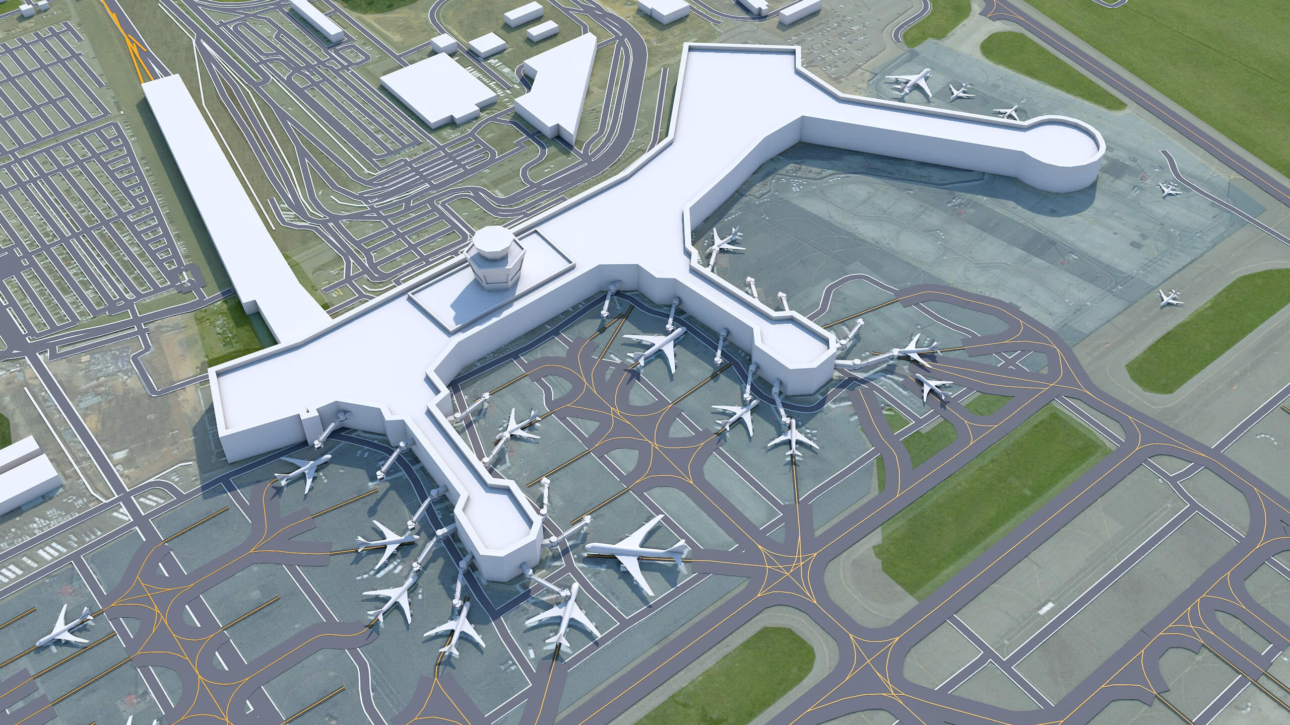 Moscow Domodedovo Mikhail Lomonosov Airport - 3D Model by 3dstudio