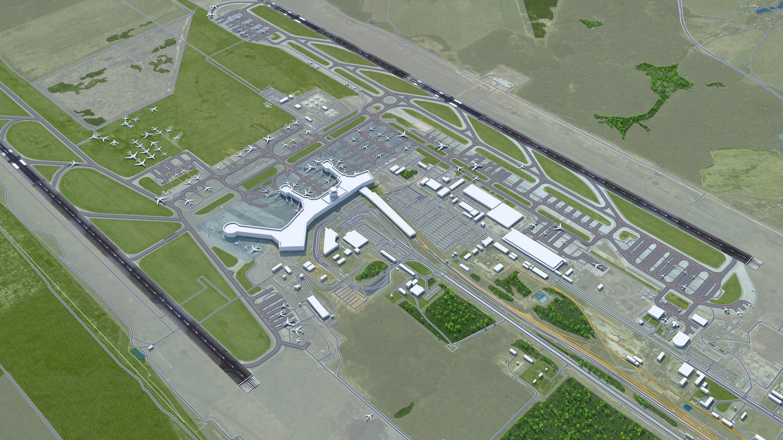 Moscow Domodedovo Mikhail Lomonosov Airport - 3D Model by 3dstudio