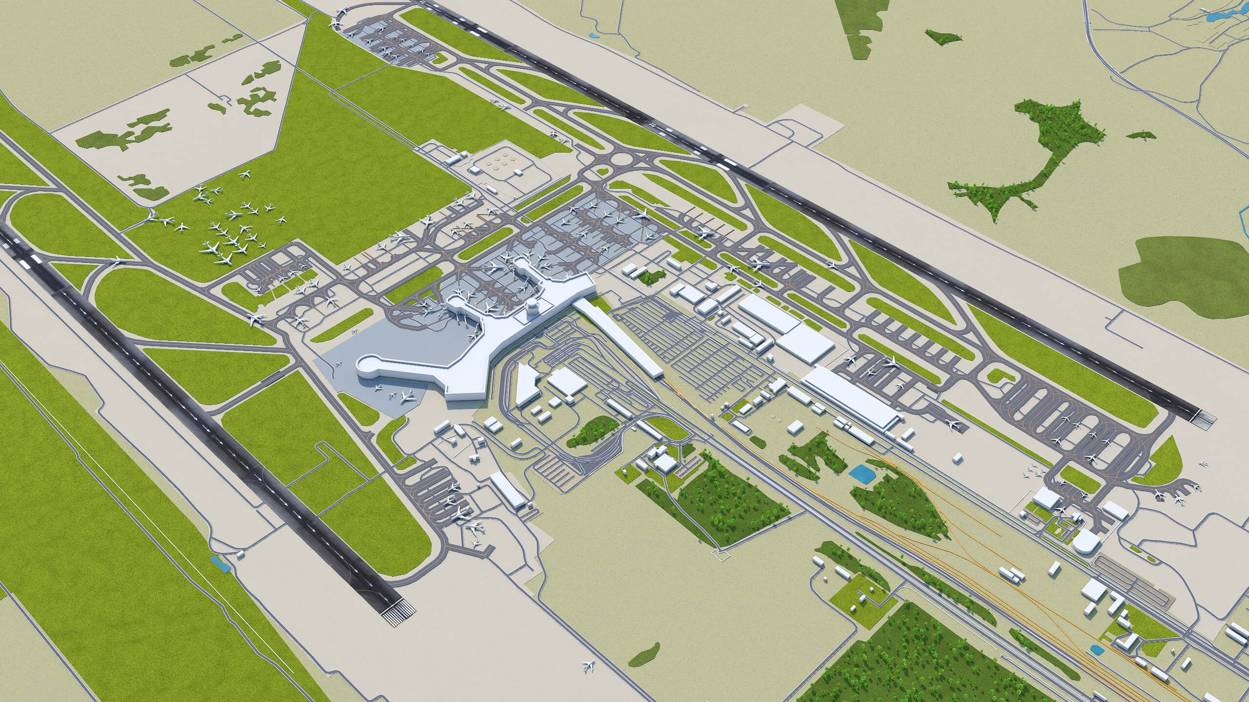 Moscow Domodedovo Mikhail Lomonosov Airport - 3D Model by 3dstudio
