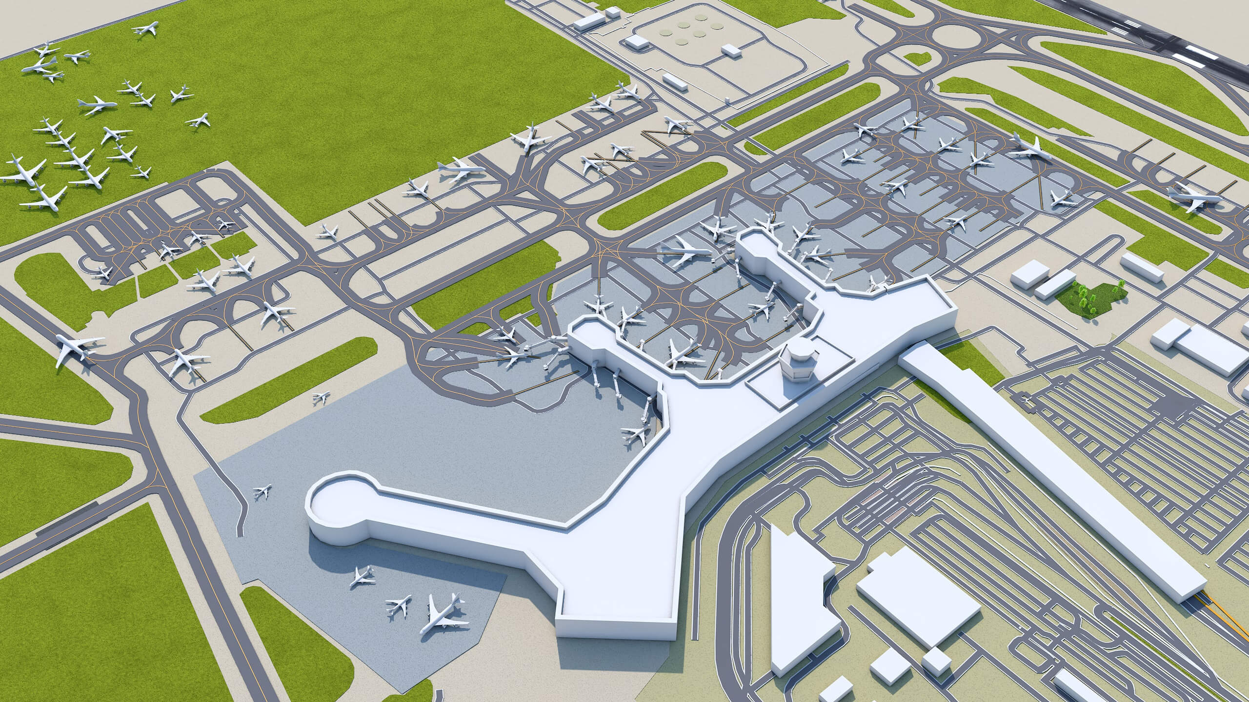 Moscow Domodedovo Mikhail Lomonosov Airport - 3D Model by 3dstudio