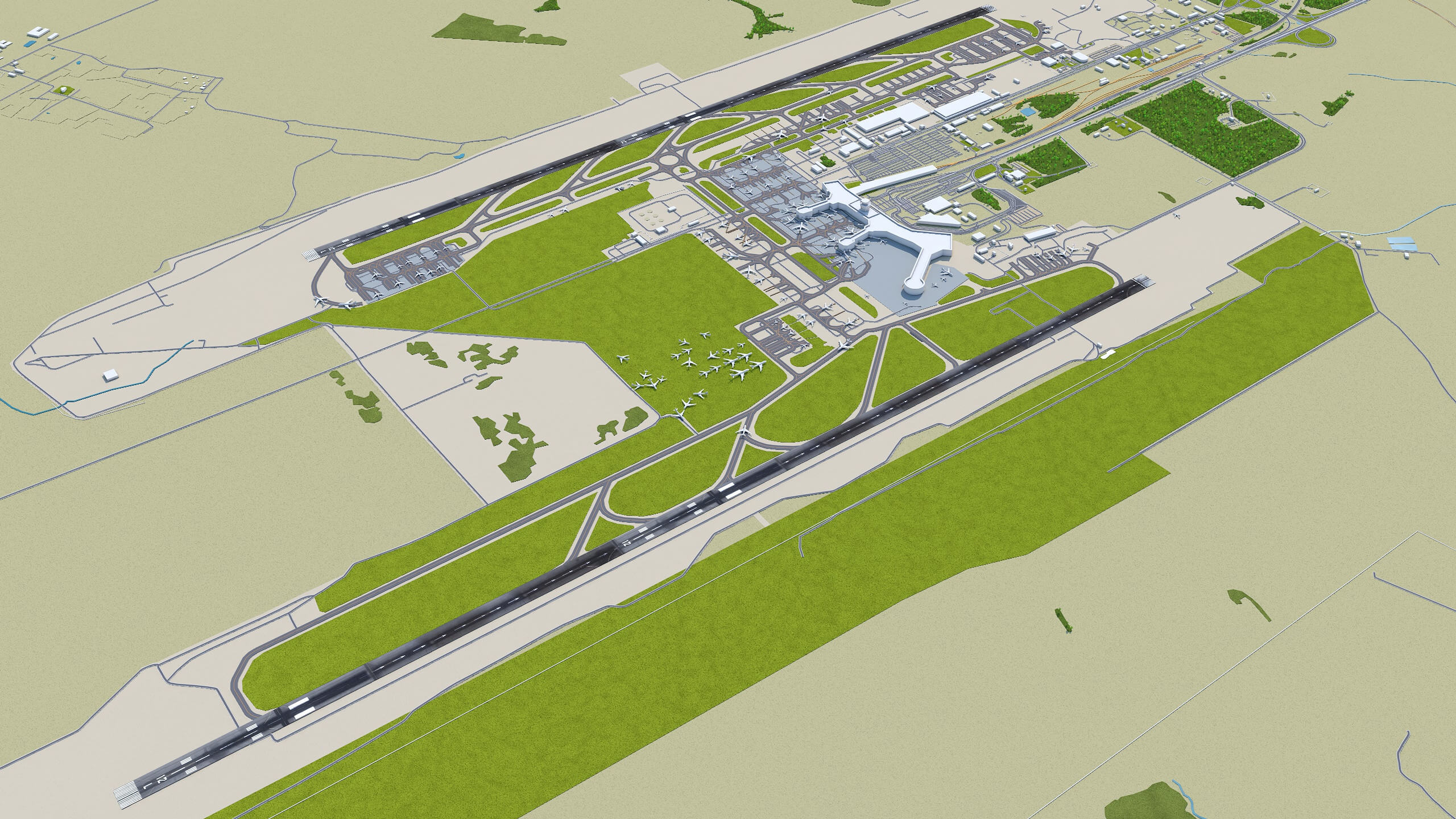 Moscow Domodedovo Mikhail Lomonosov Airport - 3D Model by 3dstudio