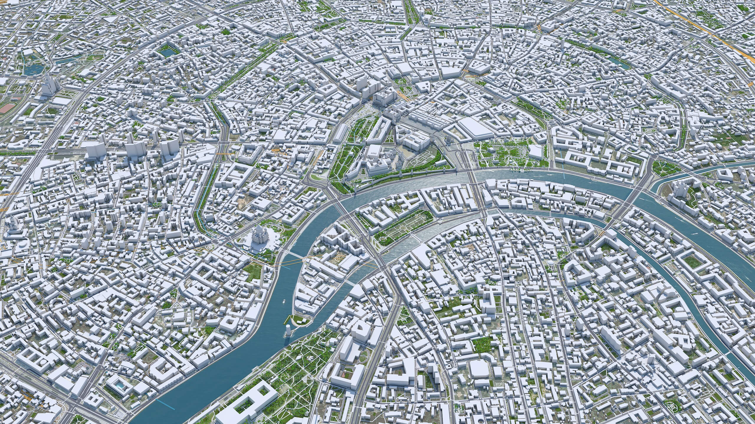 Moscow Downtown City Russia 12km - 3D Model by 3dstudio