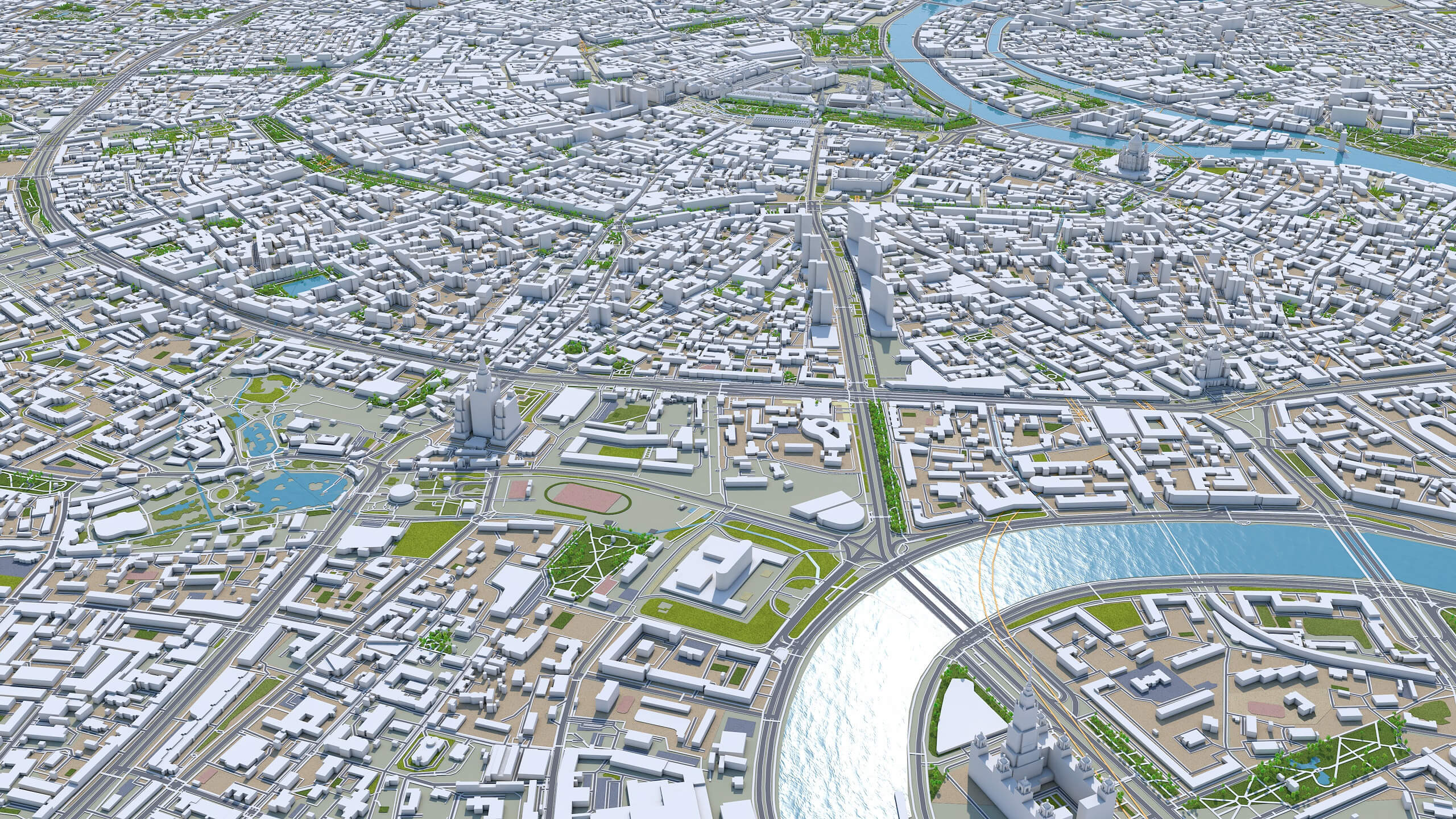 Moscow Downtown City Russia 12km - 3D Model by 3dstudio