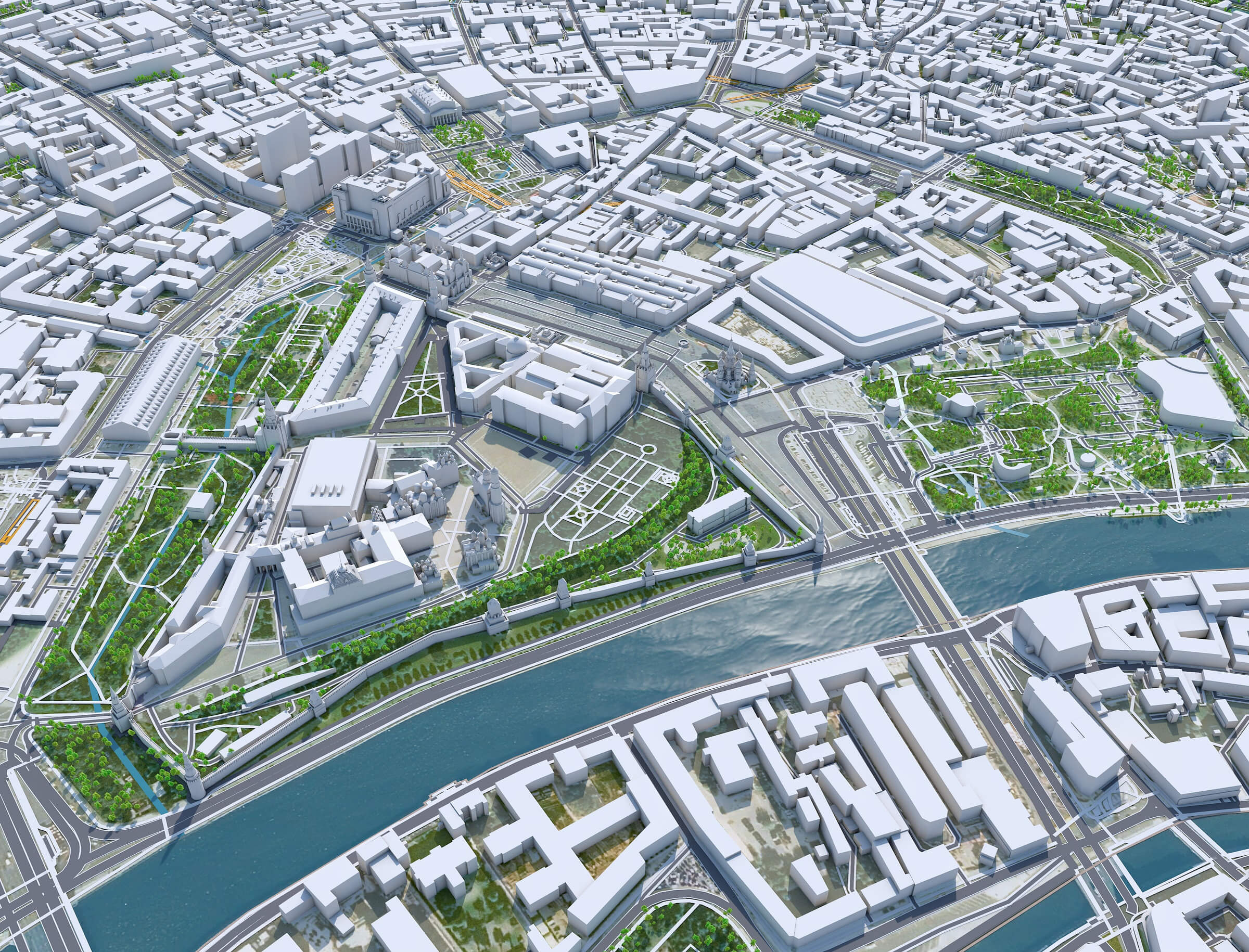 Moscow Downtown Russia 12km - 3D Model by 3dstudio