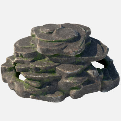 Moss Rock Steps - 3D Model by 3dstudio