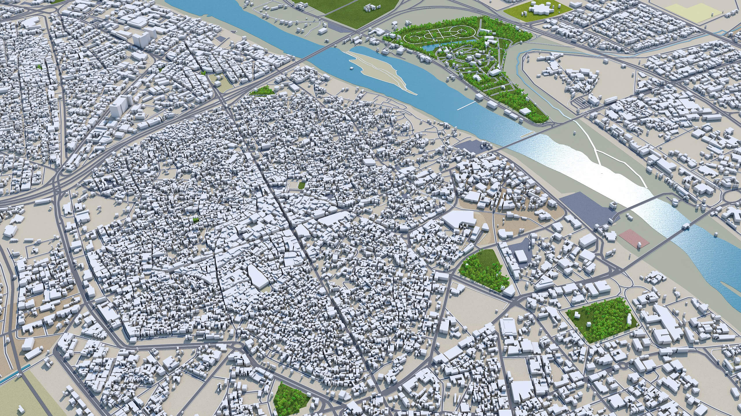 Mosul, Iraq 50km - 3D Model by 3dstudio