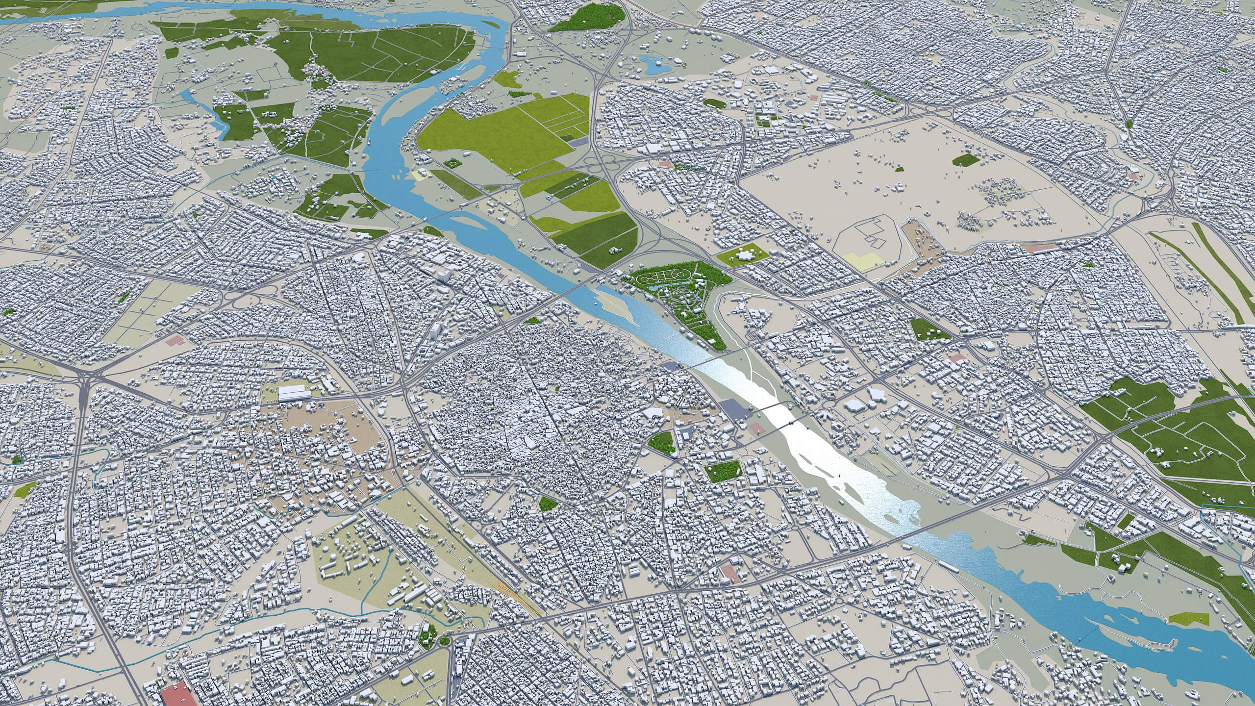 Mosul, Iraq 50km - 3D Model by 3dstudio