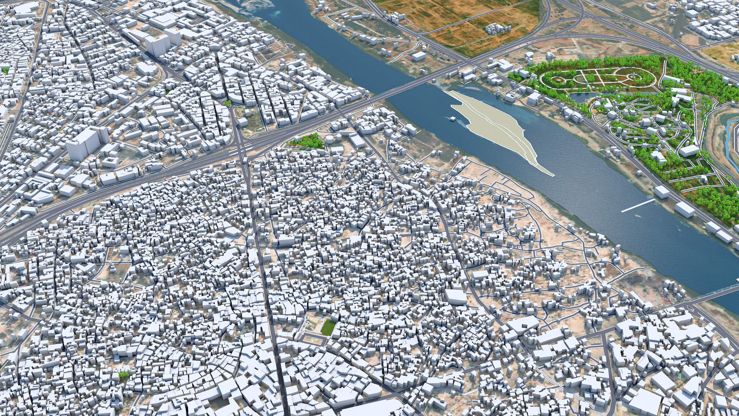 Mosul, Iraq 50km - 3D Model by 3dstudio