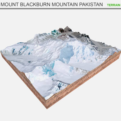 Mount Blackburn Mountain Pakistan Terrain 3D Model by 3dstudio