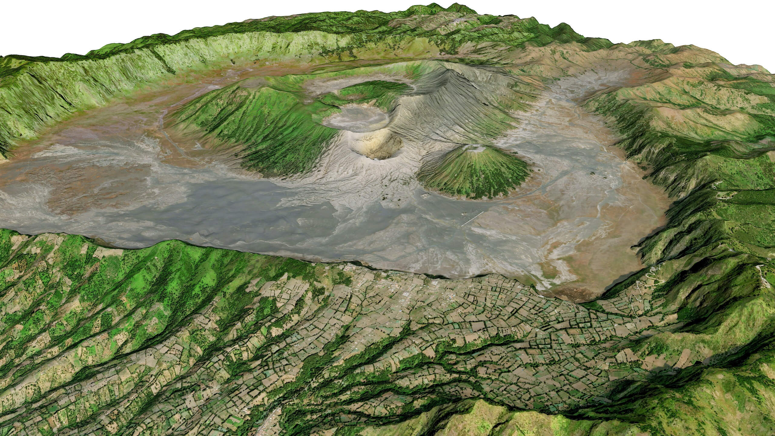 Mount Bromo Volcano Indonesia Terrain 3D Model by 3dstudio