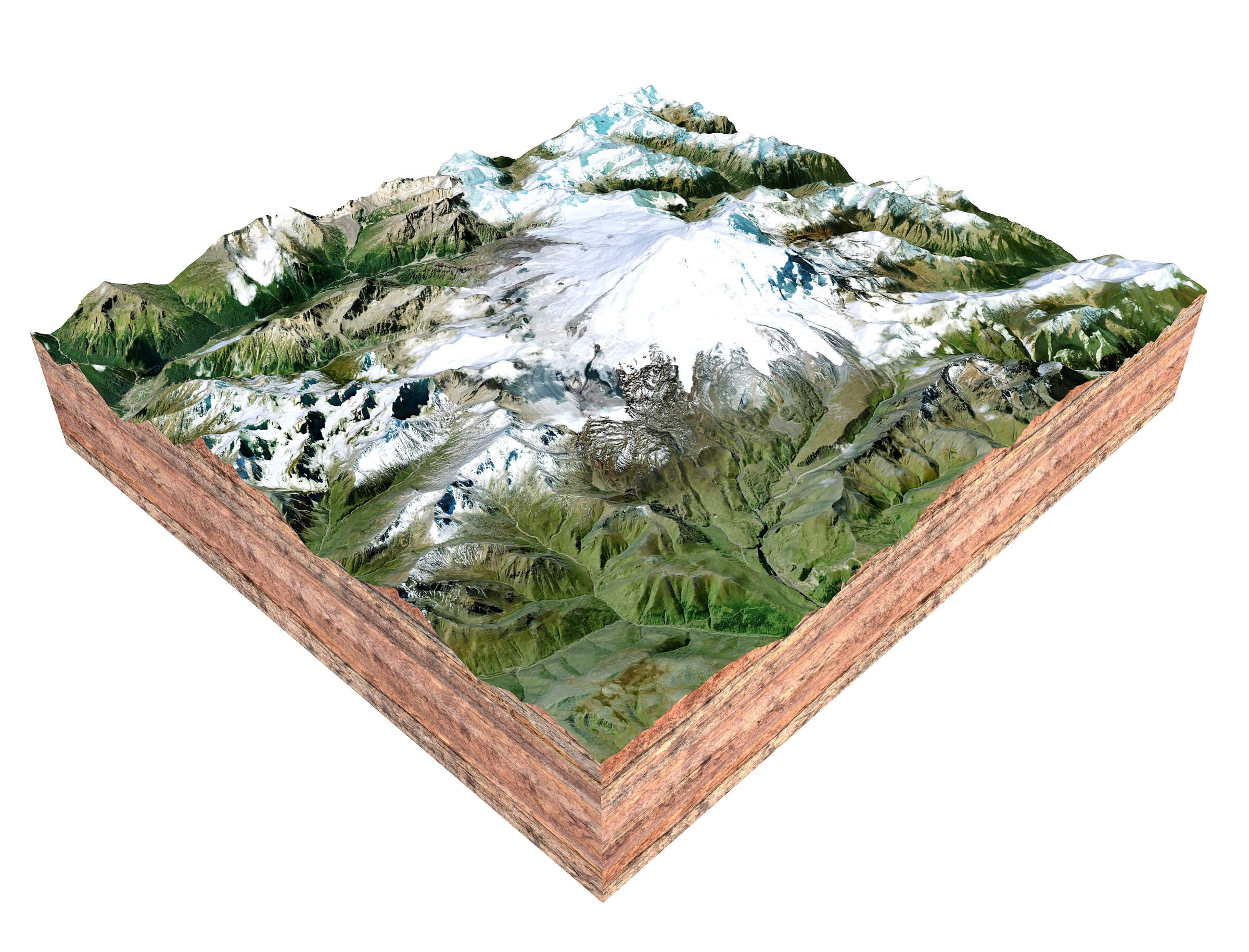 Mount Elbrus Russia Terrain 3D Model by 3dstudio