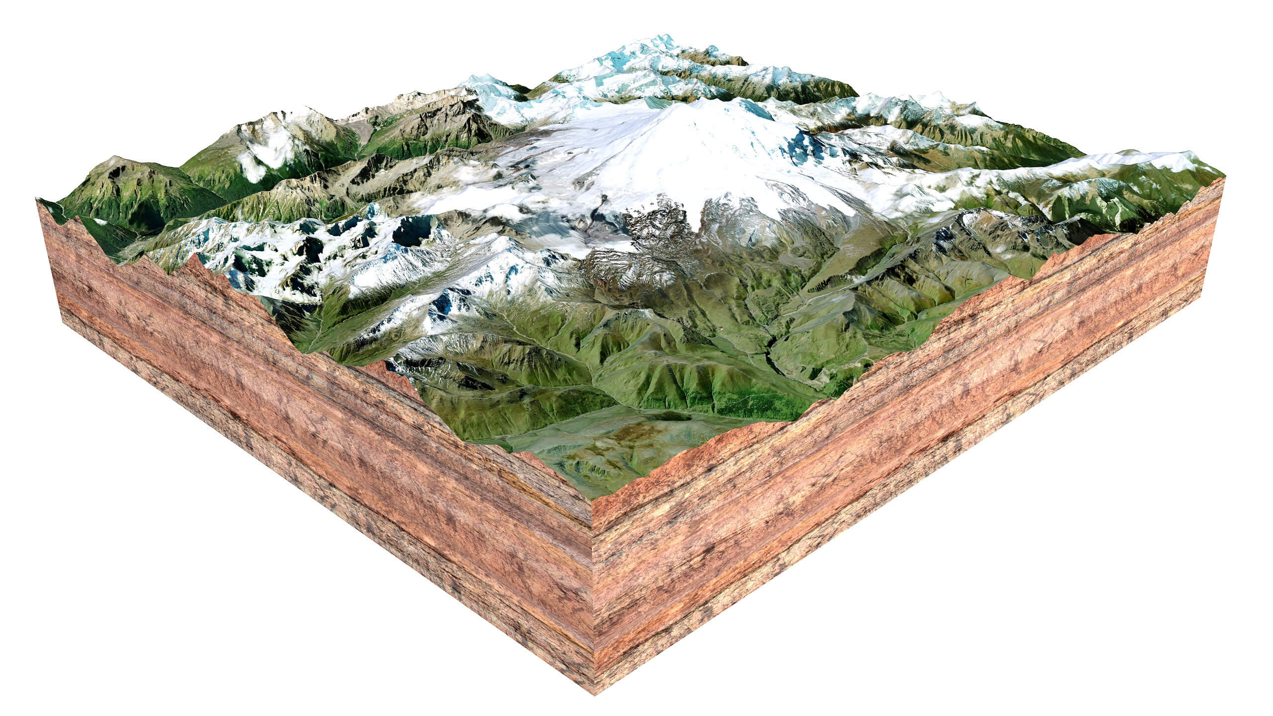Mount Elbrus Russia Terrain 3D Model by 3dstudio