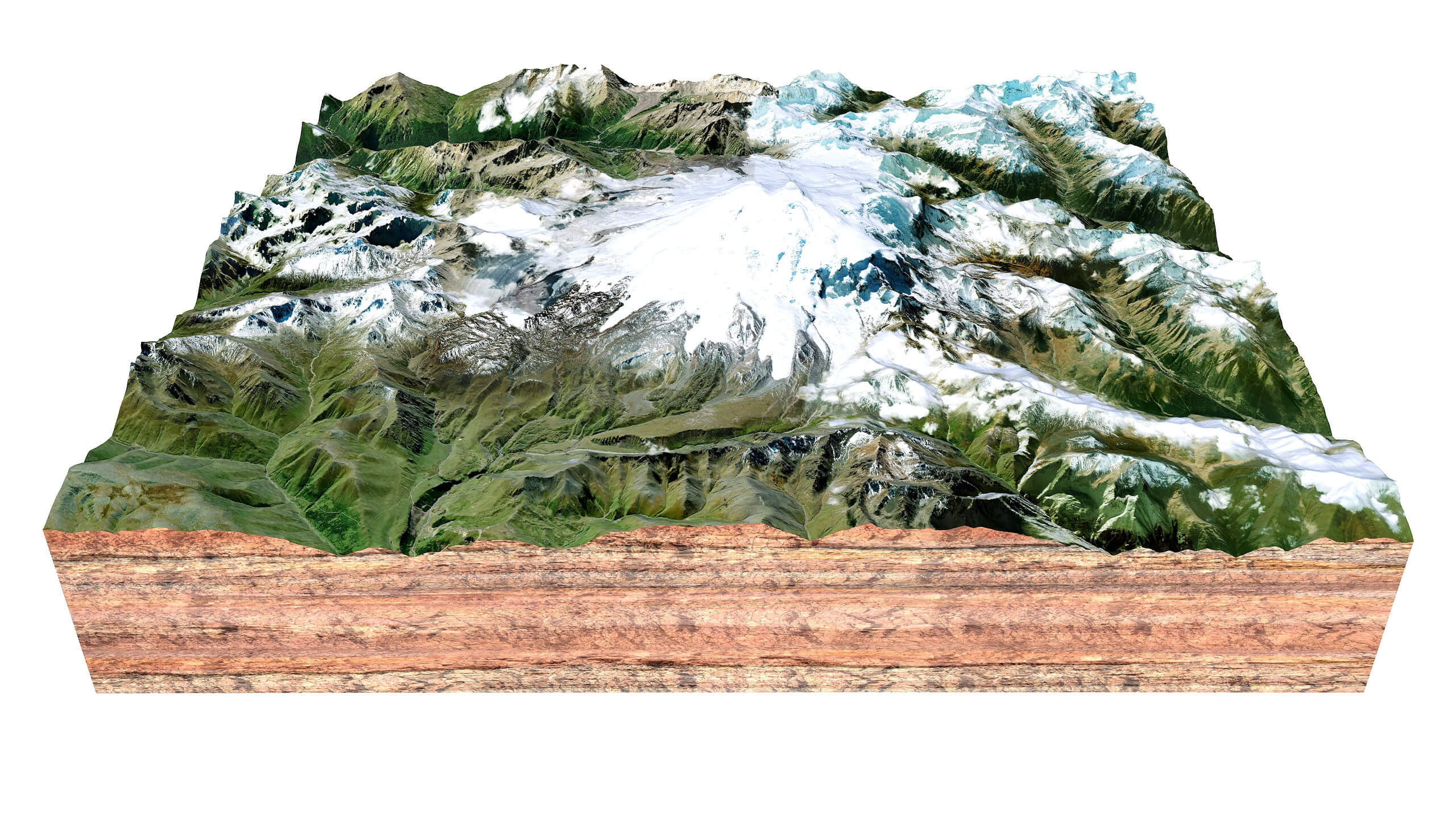 Mount Elbrus Russia Terrain 3D Model by 3dstudio
