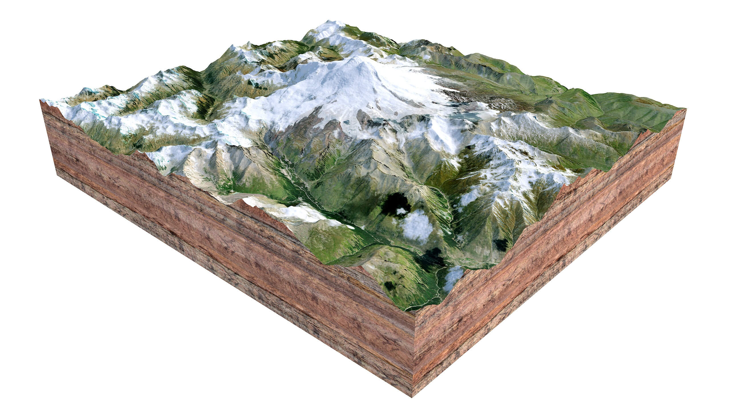 Mount Elbrus Russia Terrain 3D Model by 3dstudio