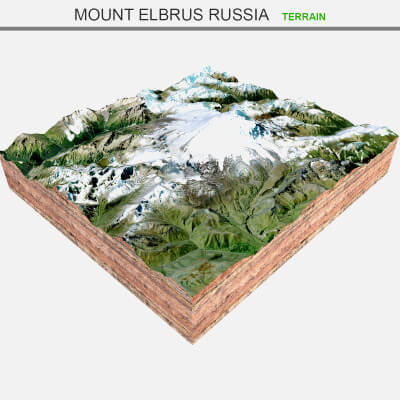 Mount Elbrus Russia Terrain 3D Model by 3dstudio