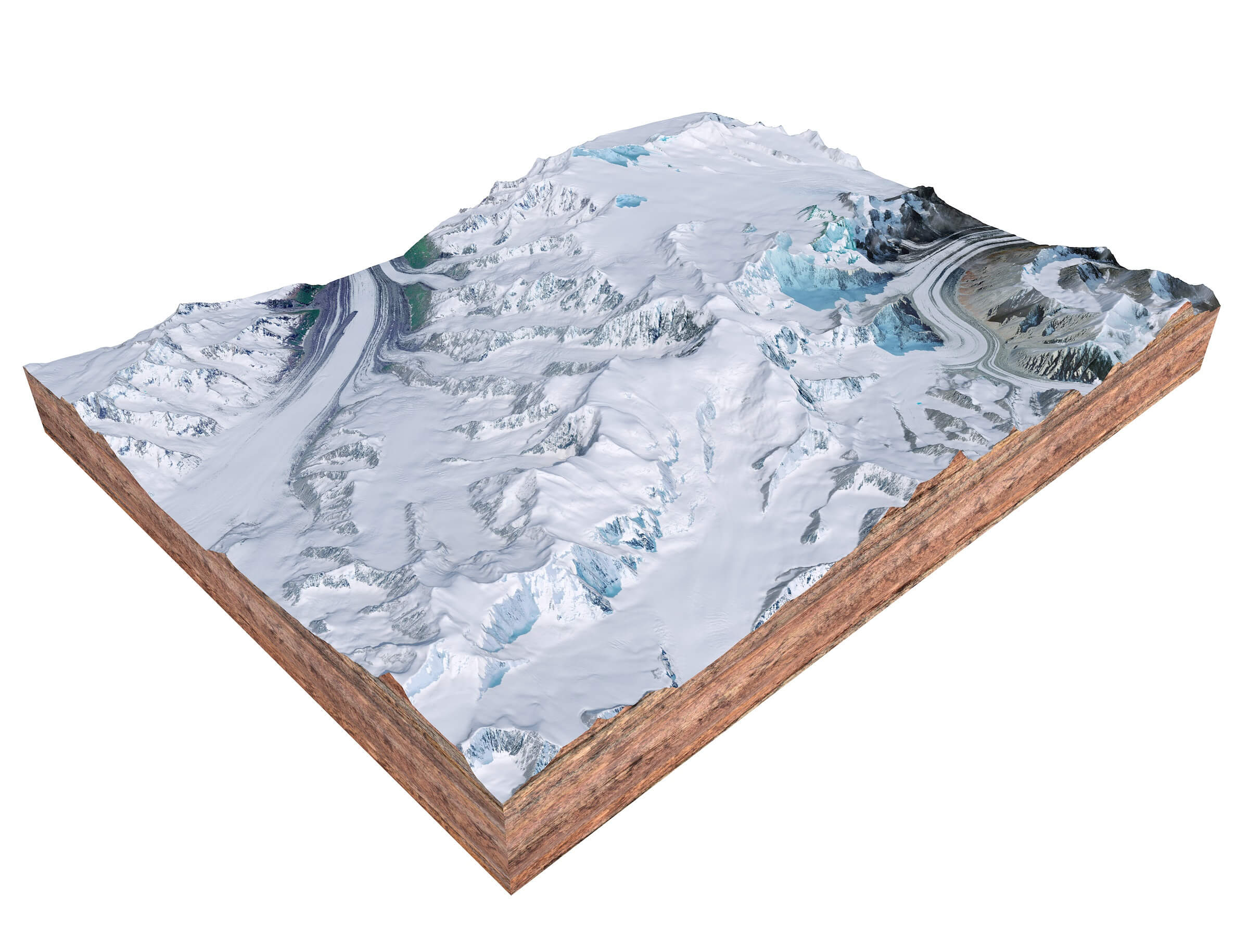 Mount Marcus Baker Alaska Terrain 3D Model by 3dstudio