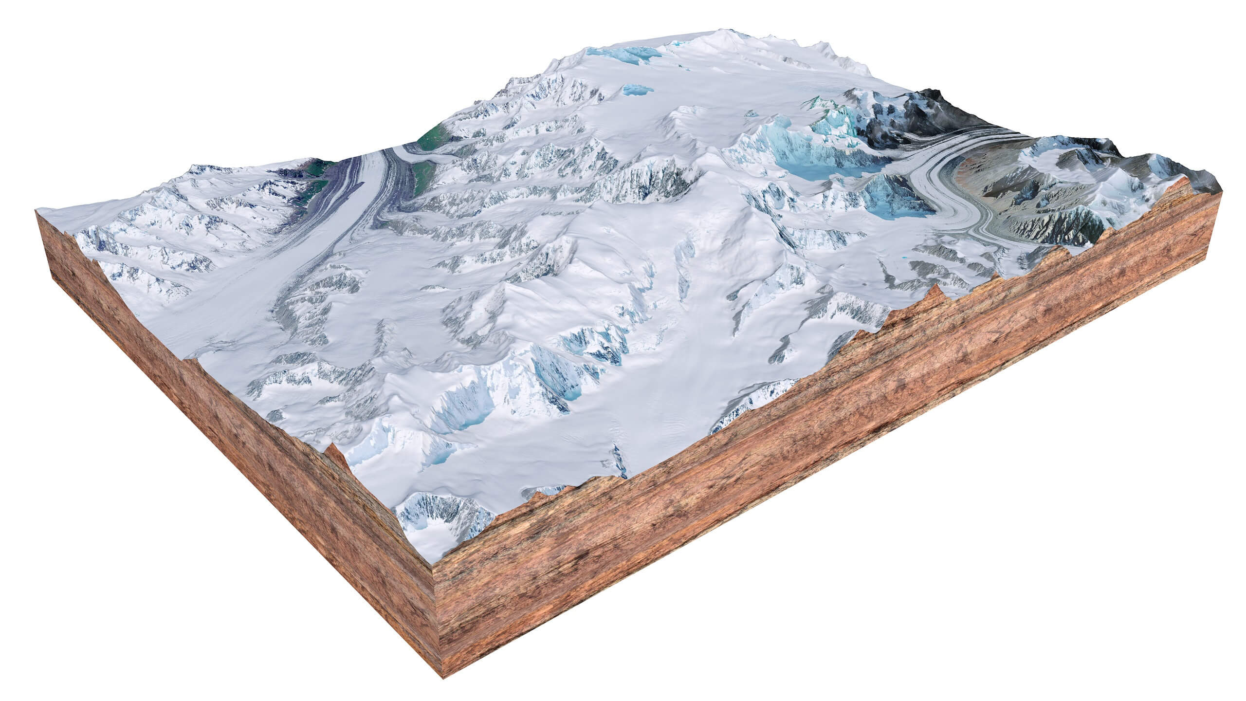 Mount Marcus Baker Alaska Terrain 3D Model by 3dstudio