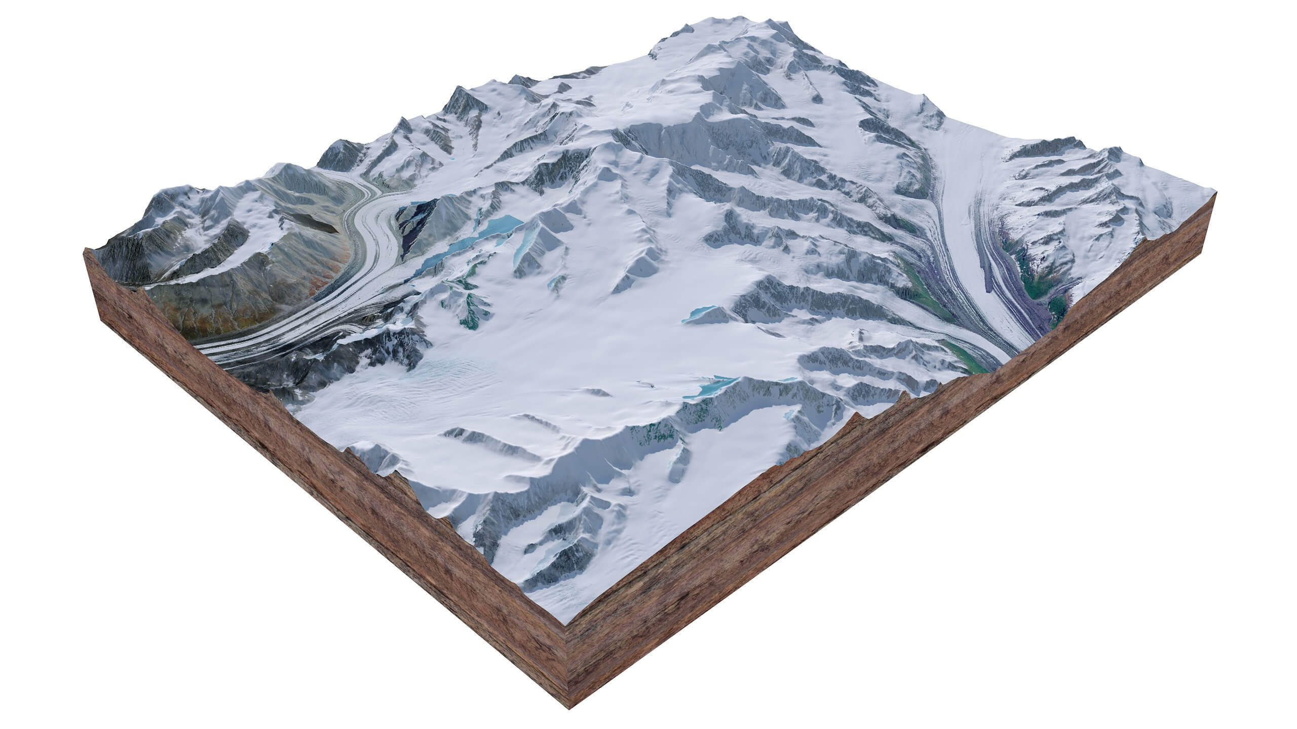 Mount Marcus Baker Alaska Terrain 3D Model by 3dstudio
