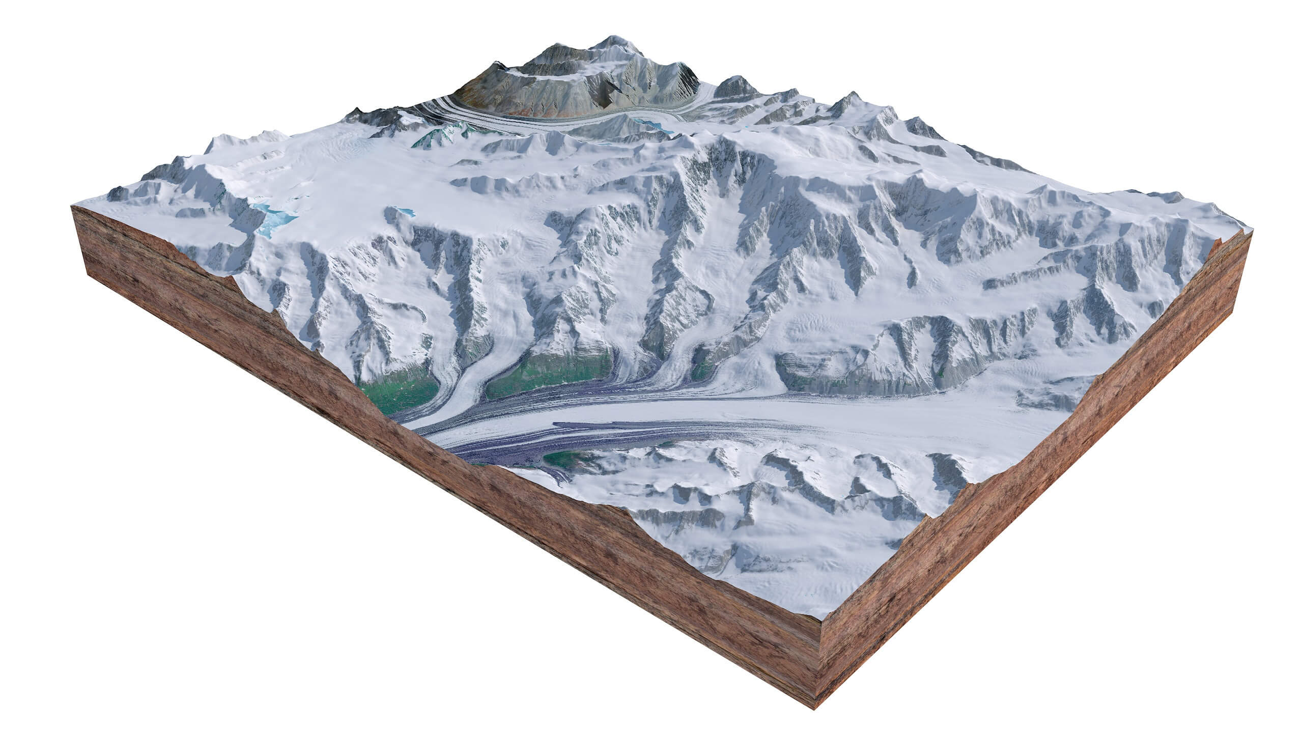 Mount Marcus Baker Alaska Terrain 3D Model by 3dstudio