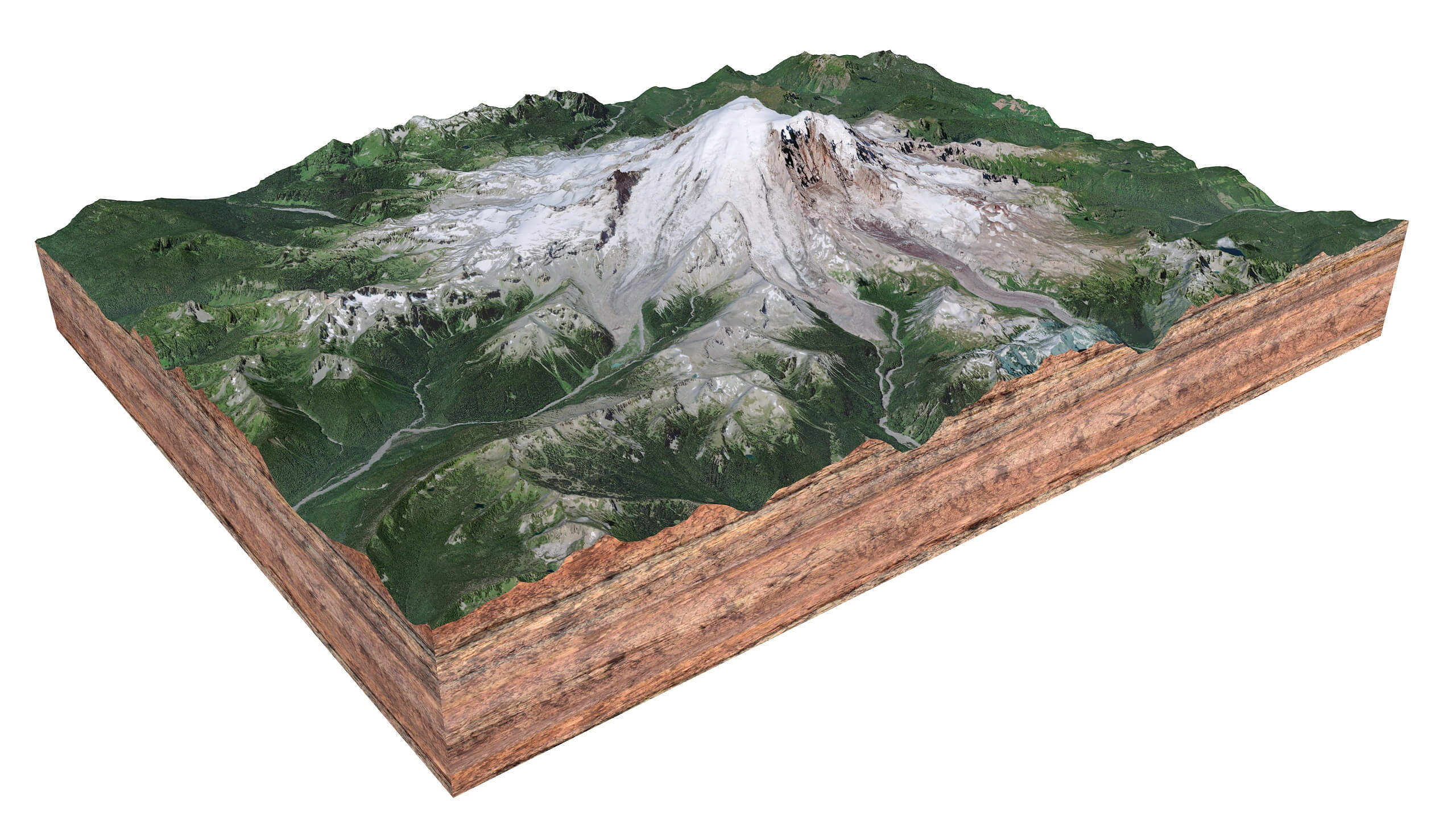 Mount Rainier Washington USA Terrain 3D Model by 3dstudio
