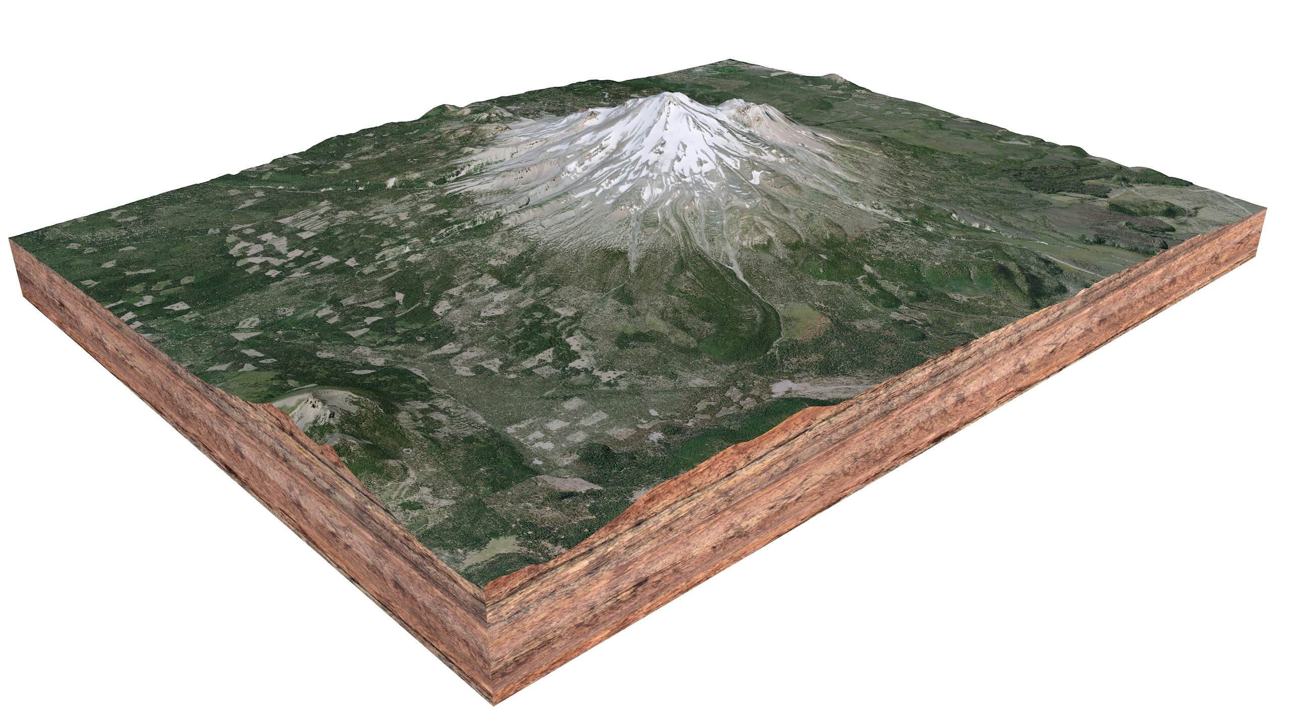 Mount Shasta California USA Terrain 3D Model by 3dstudio