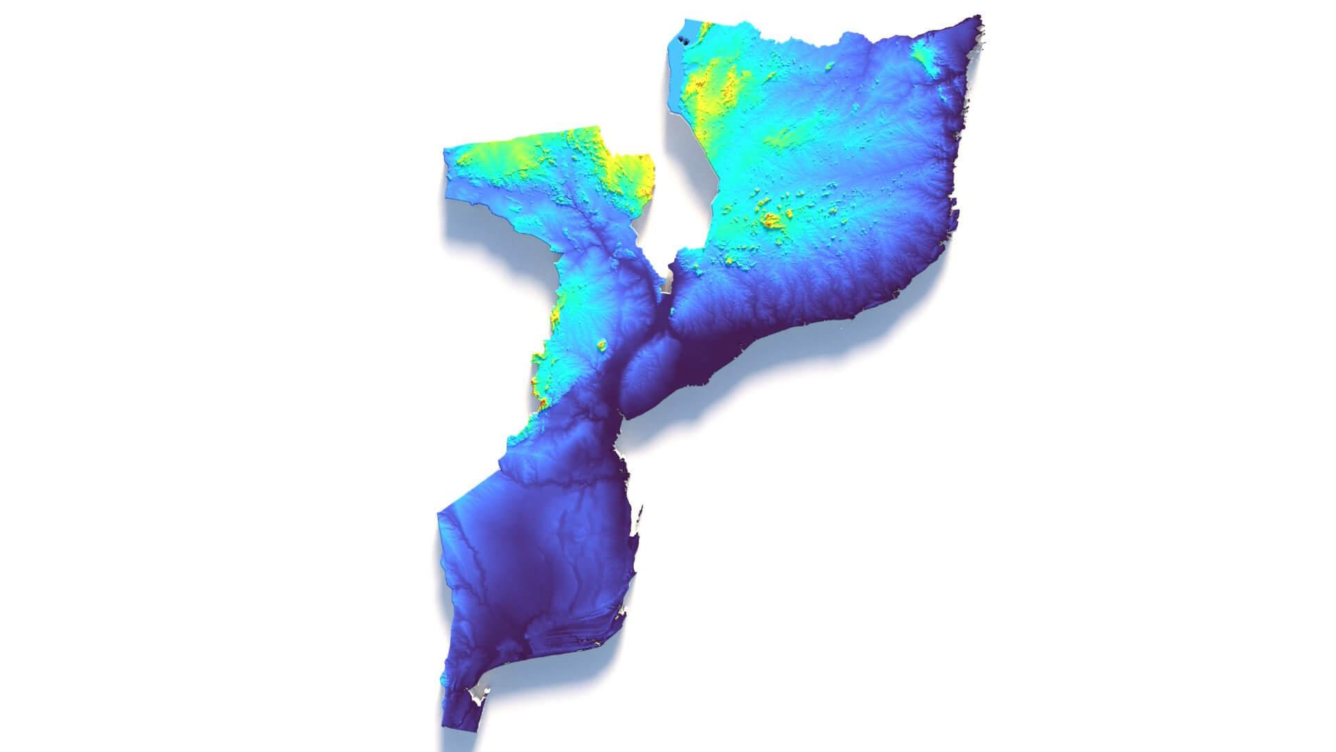 Mozambique Terrain Map - 3D Model by 3dstudio
