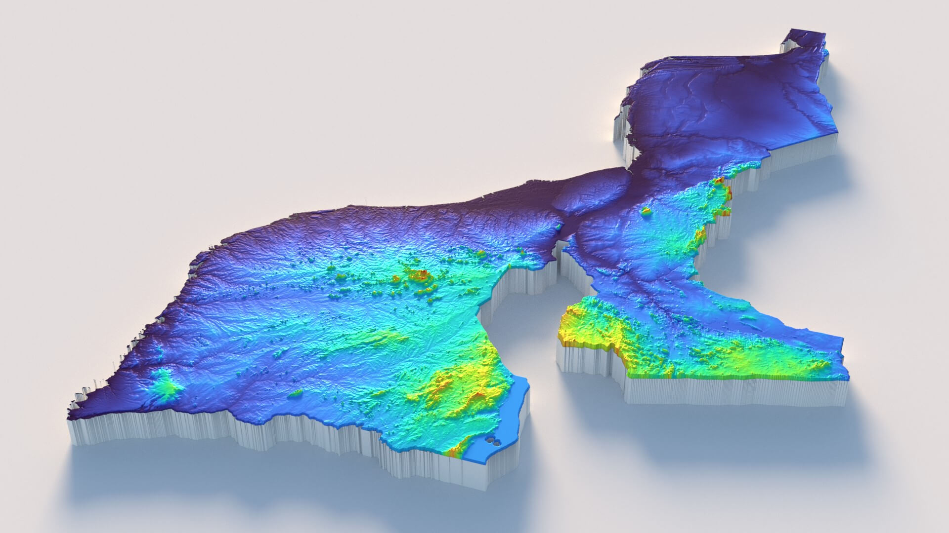 Mozambique Terrain Map - 3D Model by 3dstudio