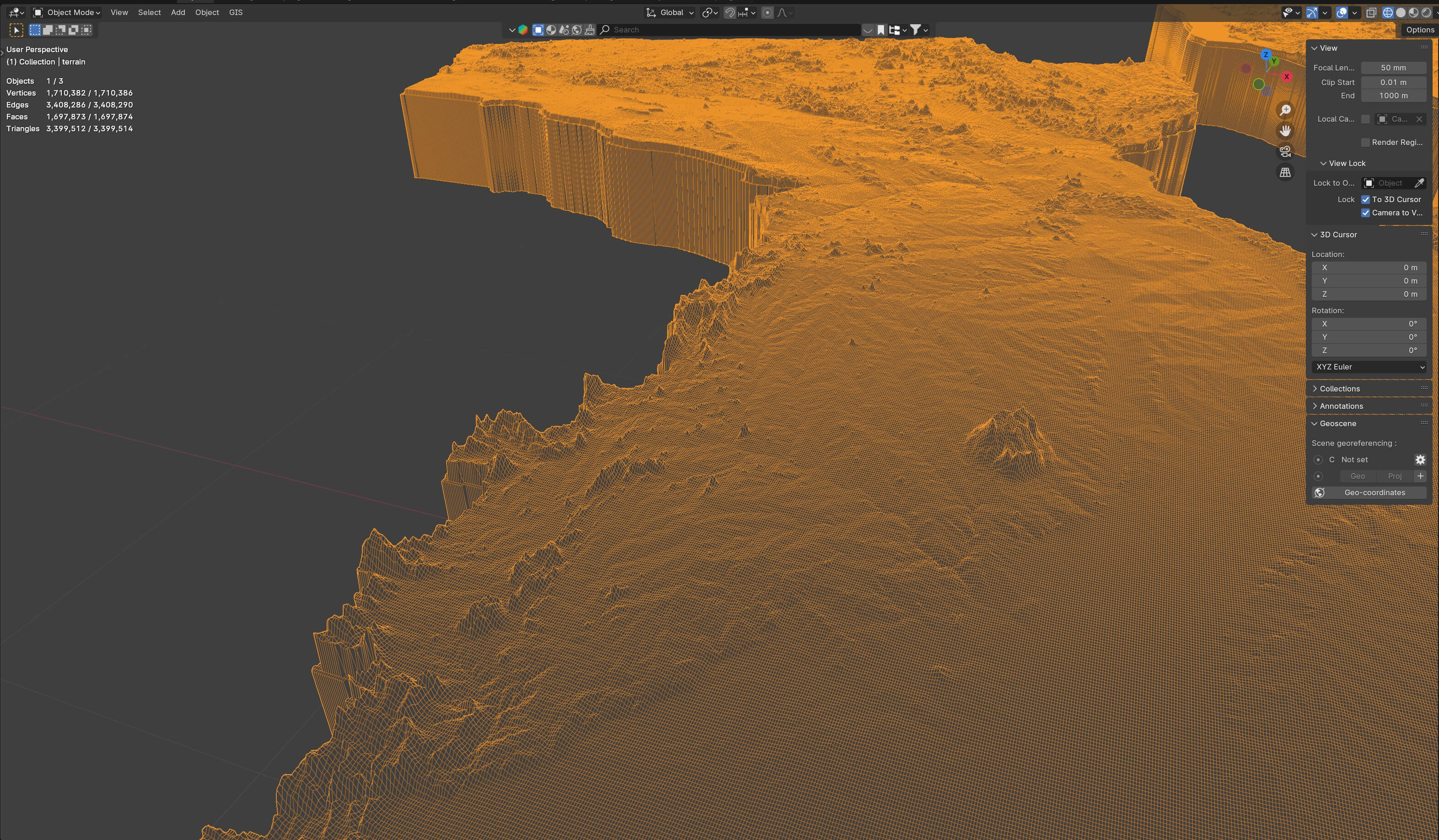 Mozambique Terrain Map - 3D Model by 3dstudio