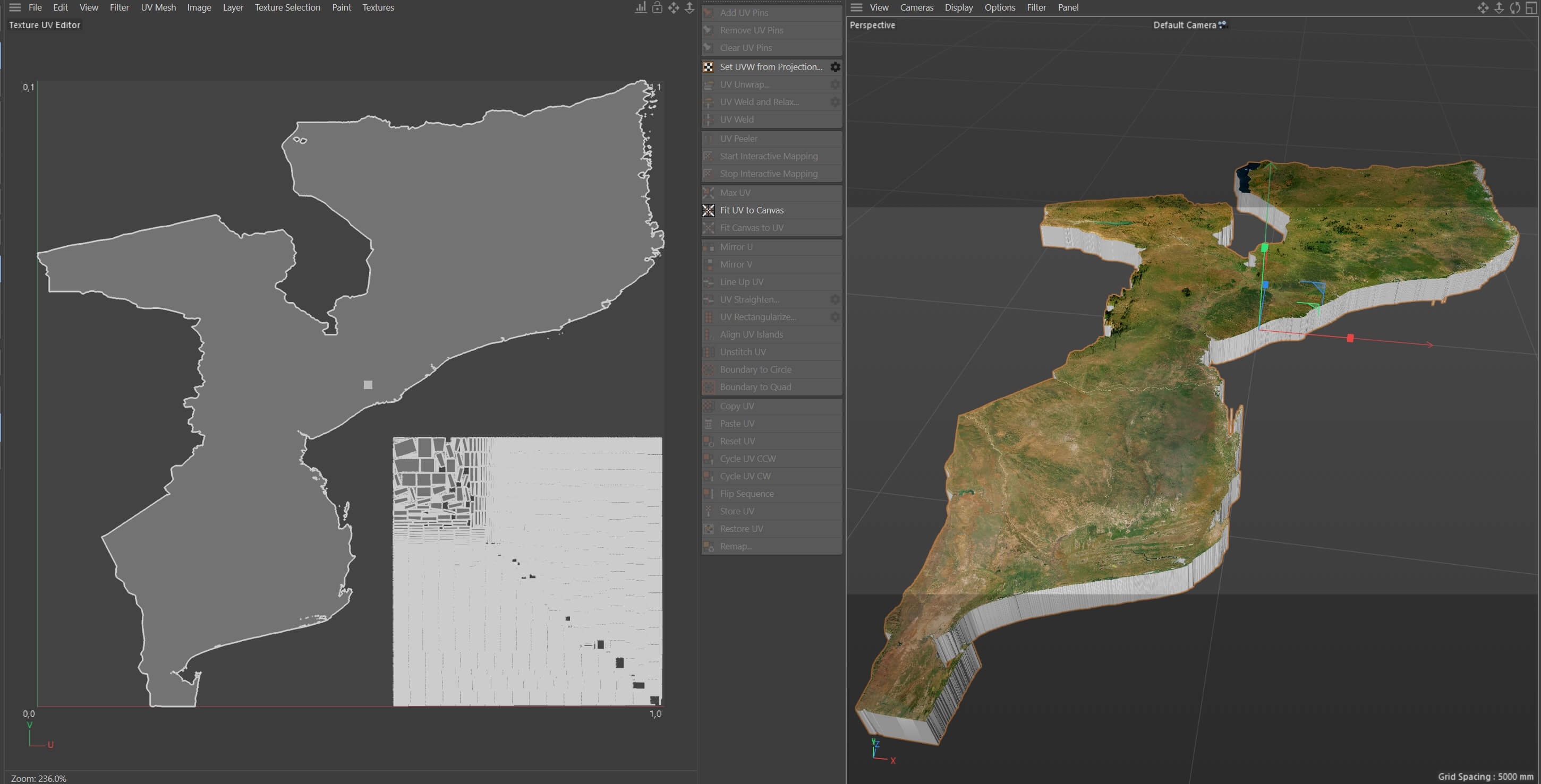 Mozambique Terrain Map - 3D Model by 3dstudio