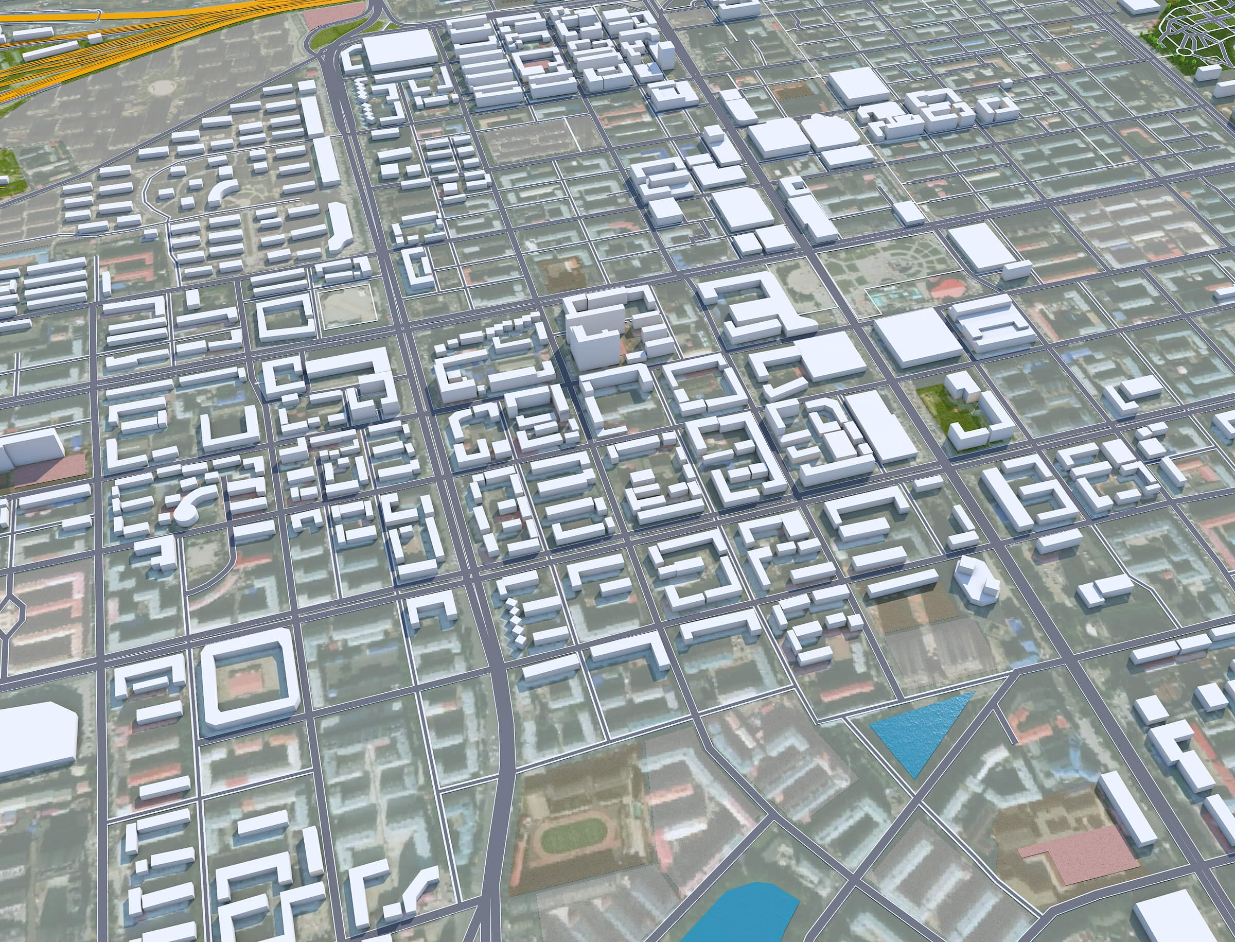 Mudanjiang City Heilongjiang China 3D Model 25km by 3dstudio