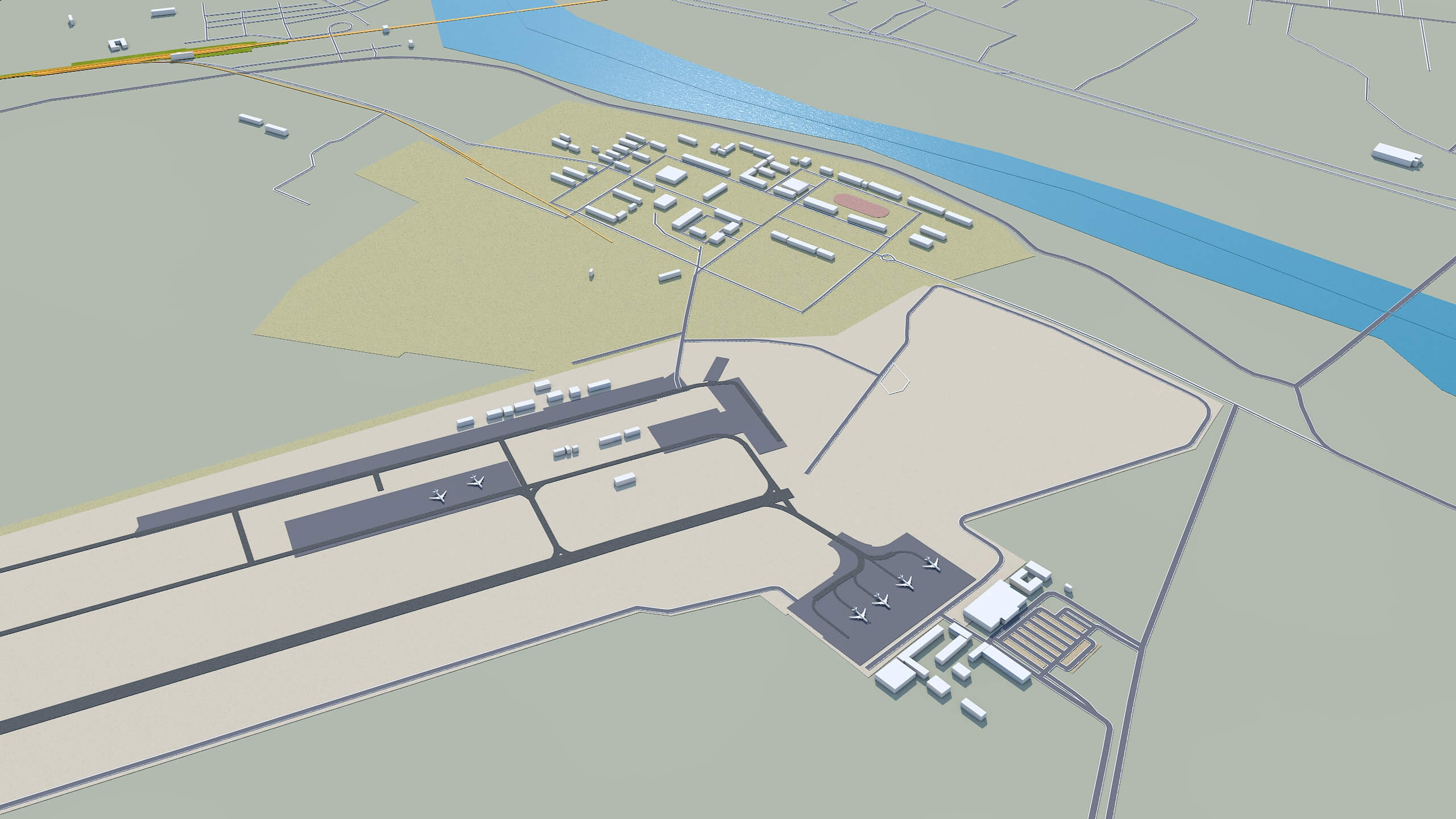 Mudanjiang City Heilongjiang China 3D Model 25km by 3dstudio