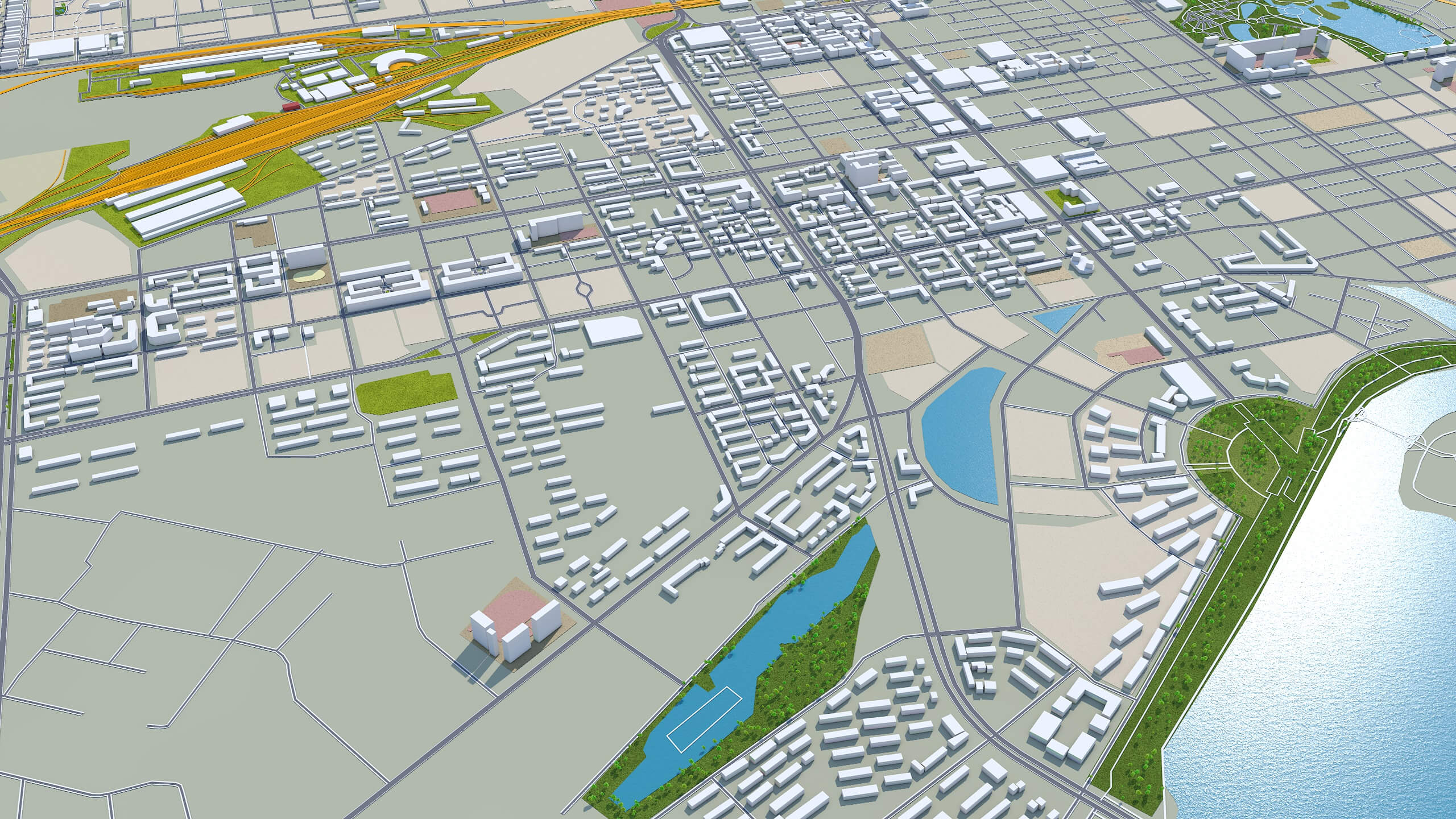Mudanjiang City Heilongjiang China 3D Model 25km by 3dstudio