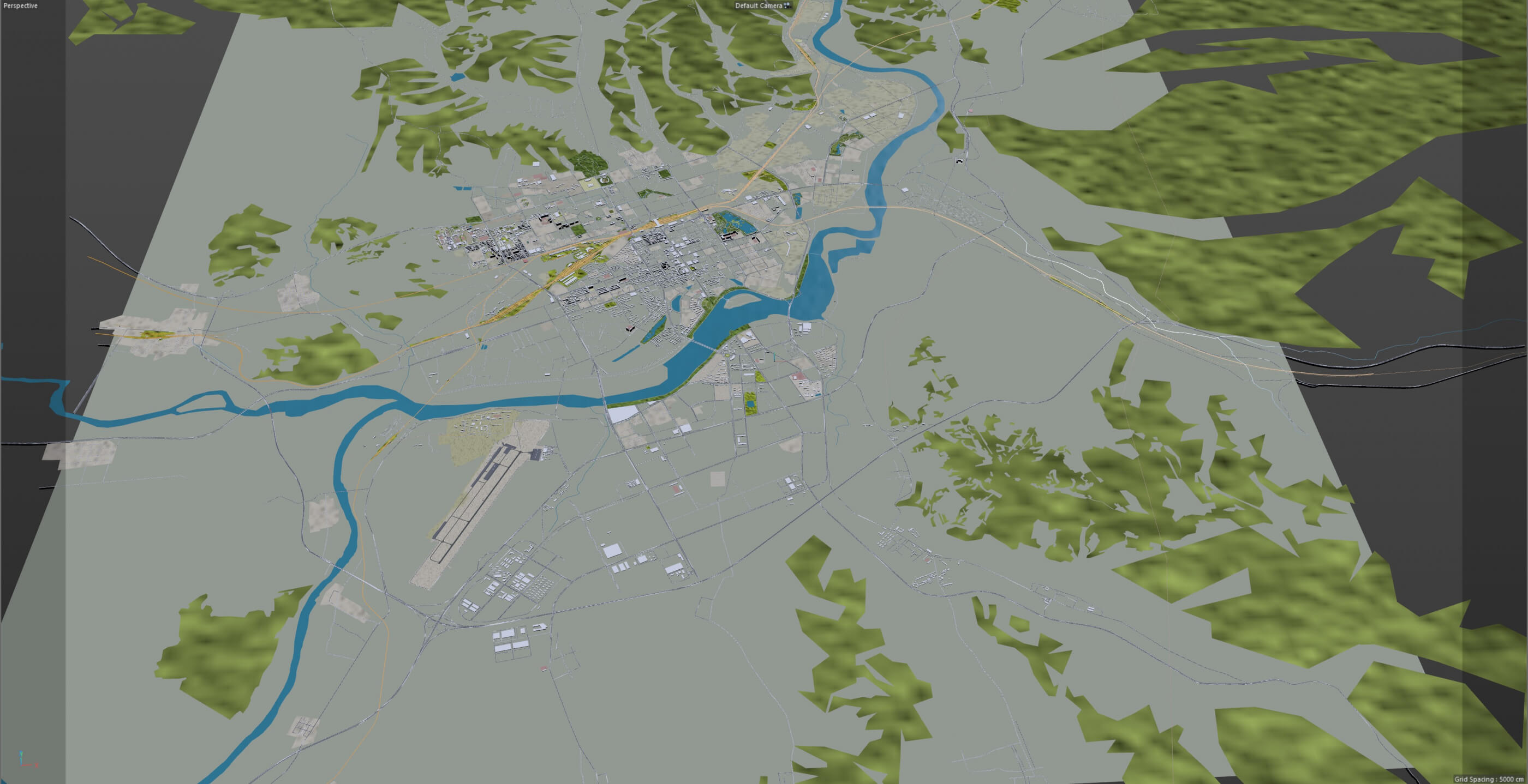 Mudanjiang City Heilongjiang China 3D Model 25km by 3dstudio