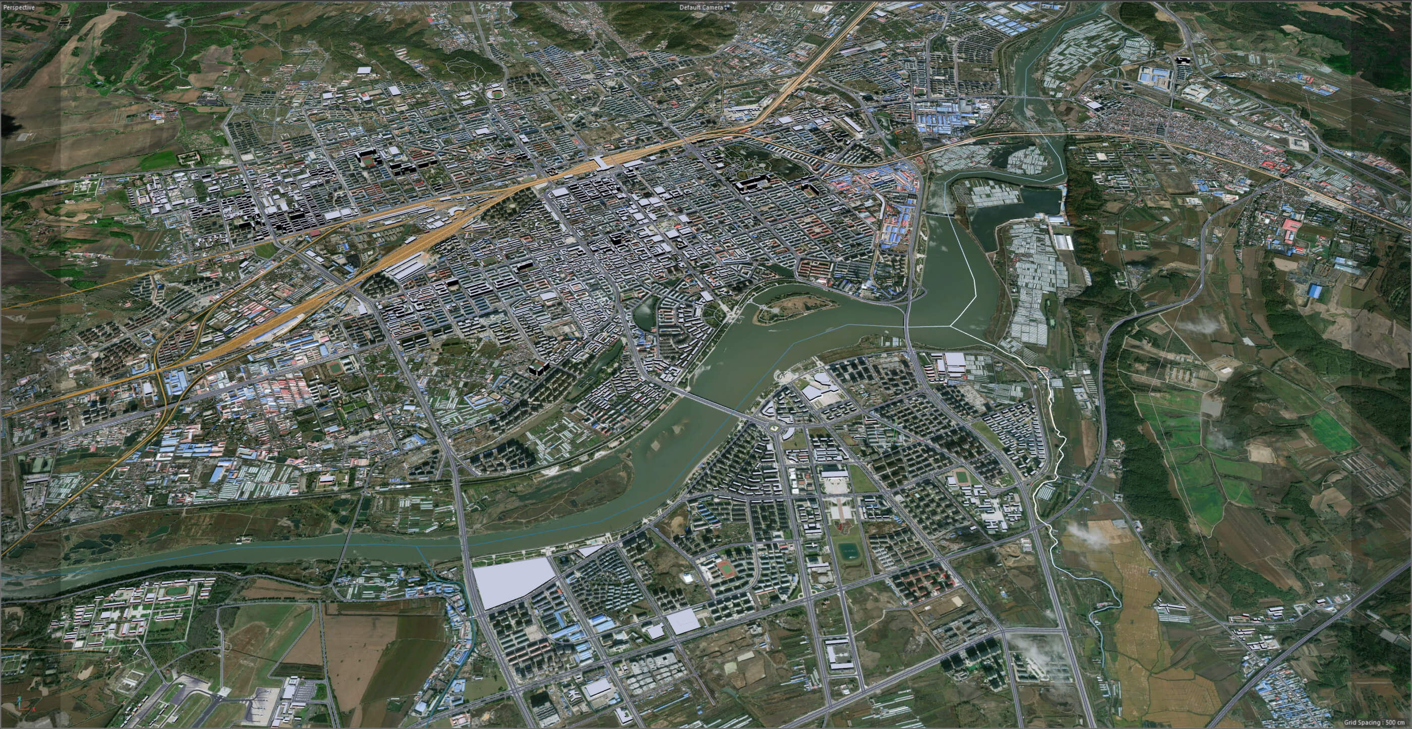 Mudanjiang City Heilongjiang China 3D Model 25km by 3dstudio
