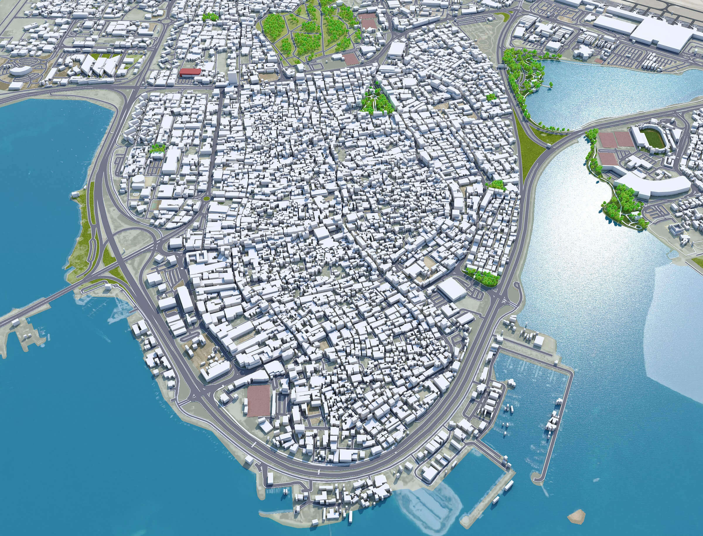 Muharraq City Bahrain 3D Model 20km by 3dstudio