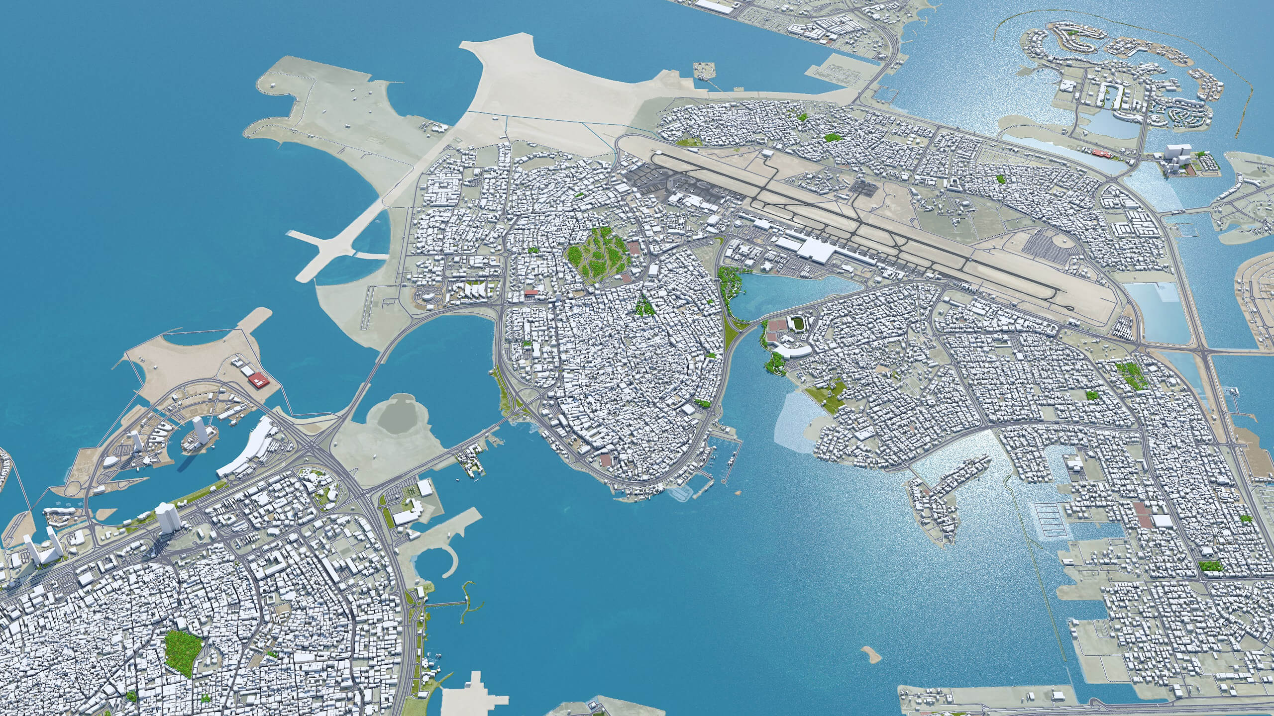 Muharraq City Bahrain 3D Model 20km by 3dstudio