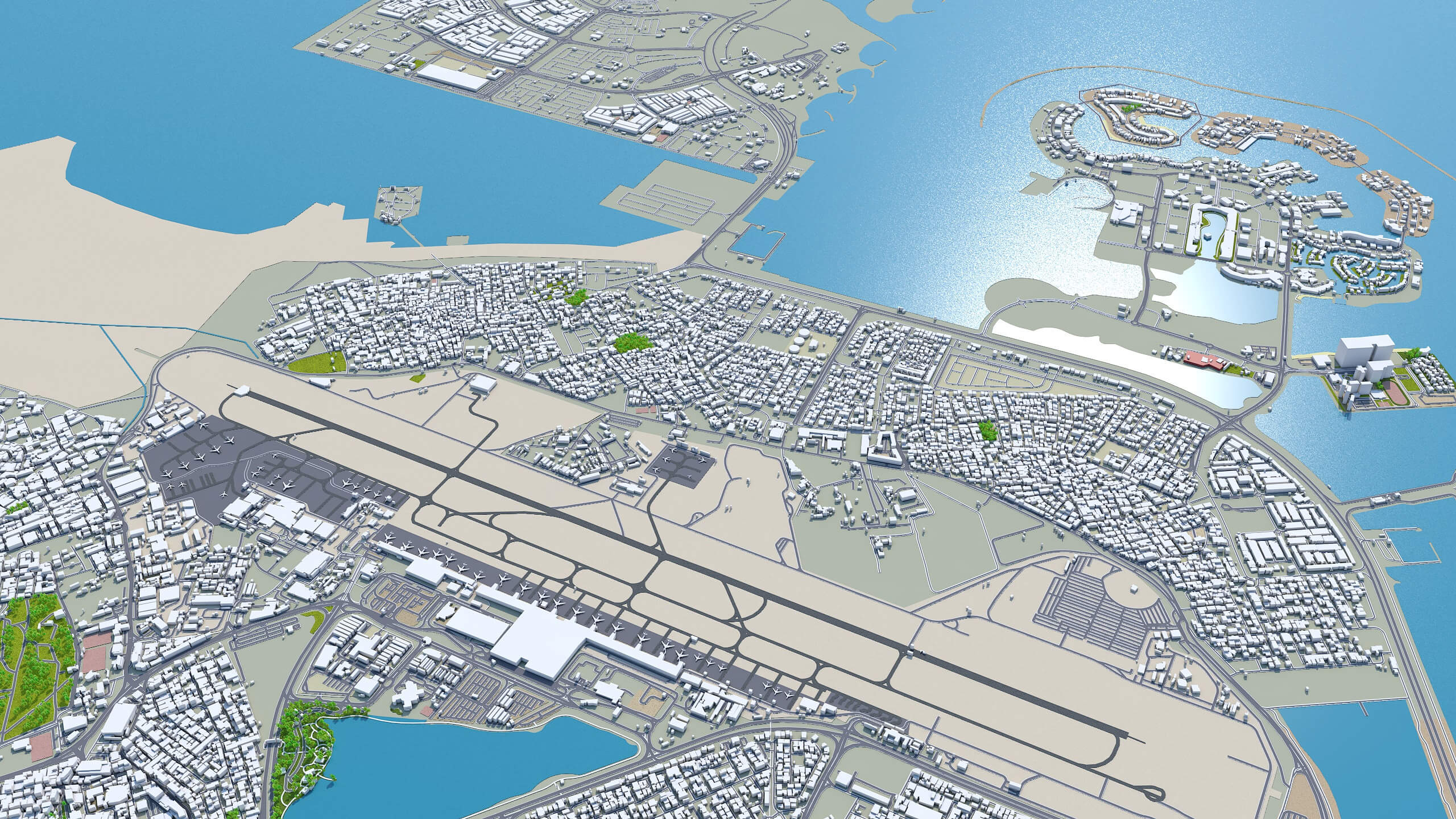 Muharraq City Bahrain 3D Model 20km by 3dstudio