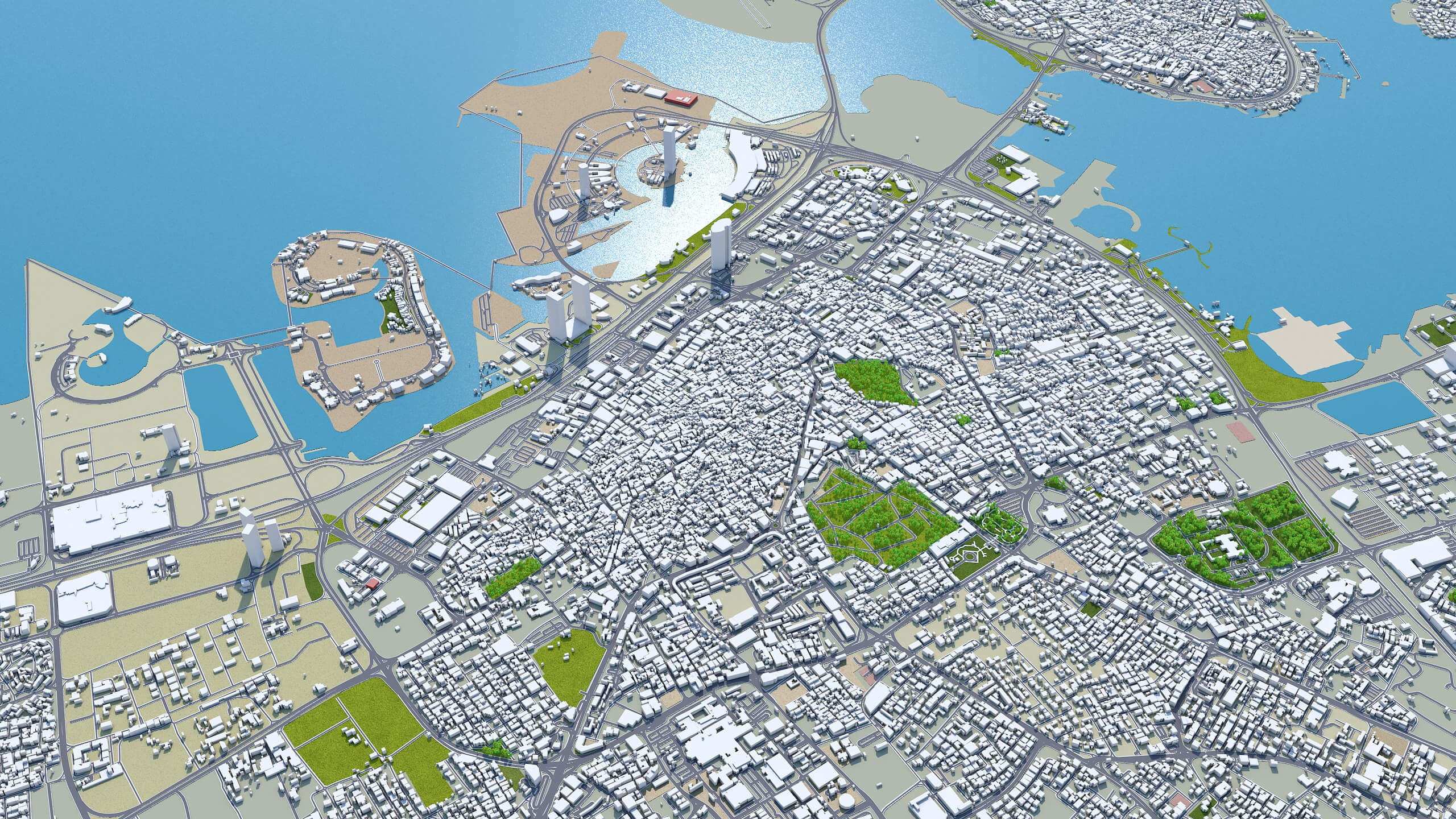 Muharraq City Bahrain 3D Model 20km by 3dstudio