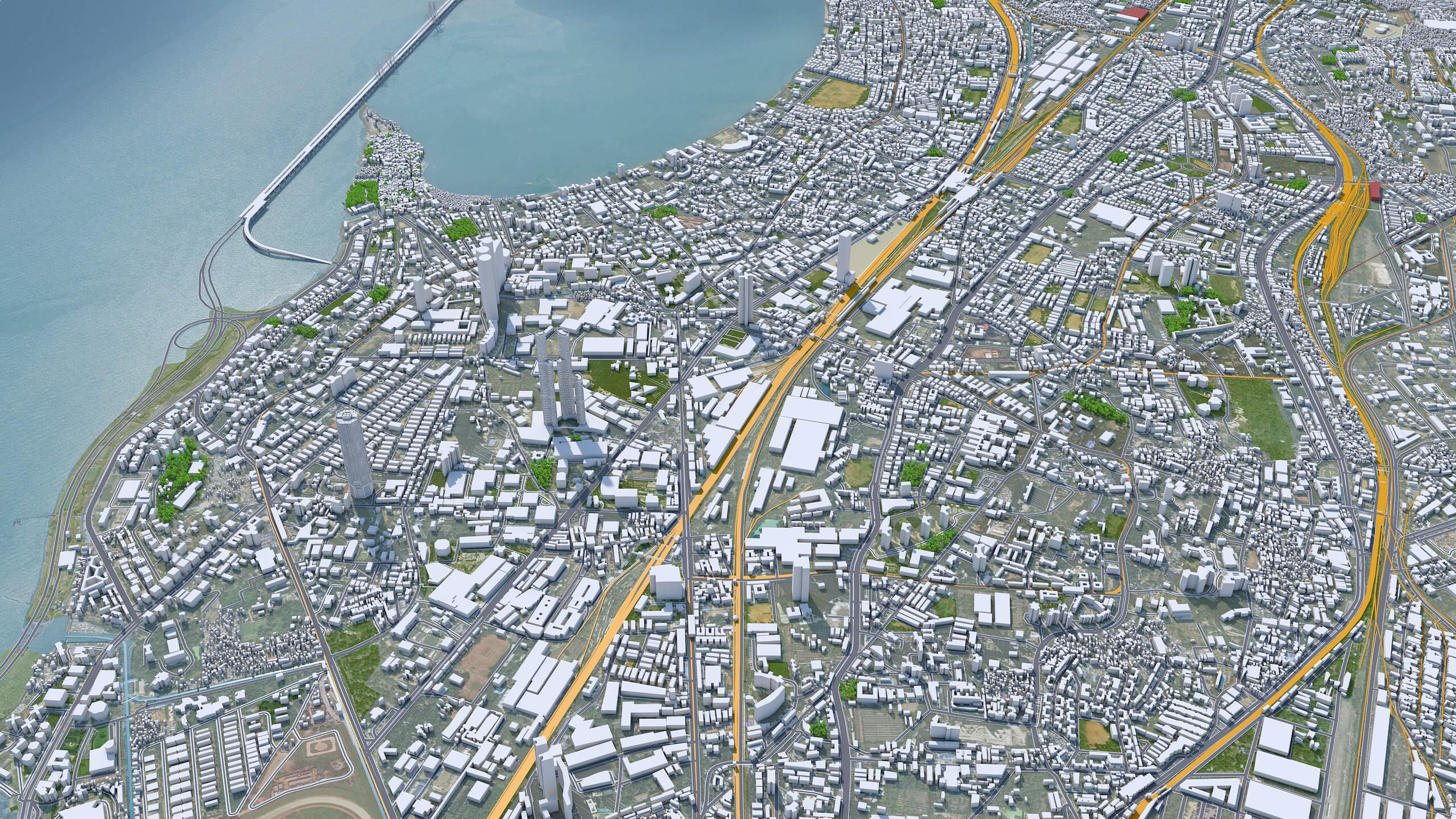 Mumbai Downtown India 8km - 3D Model by 3dstudio