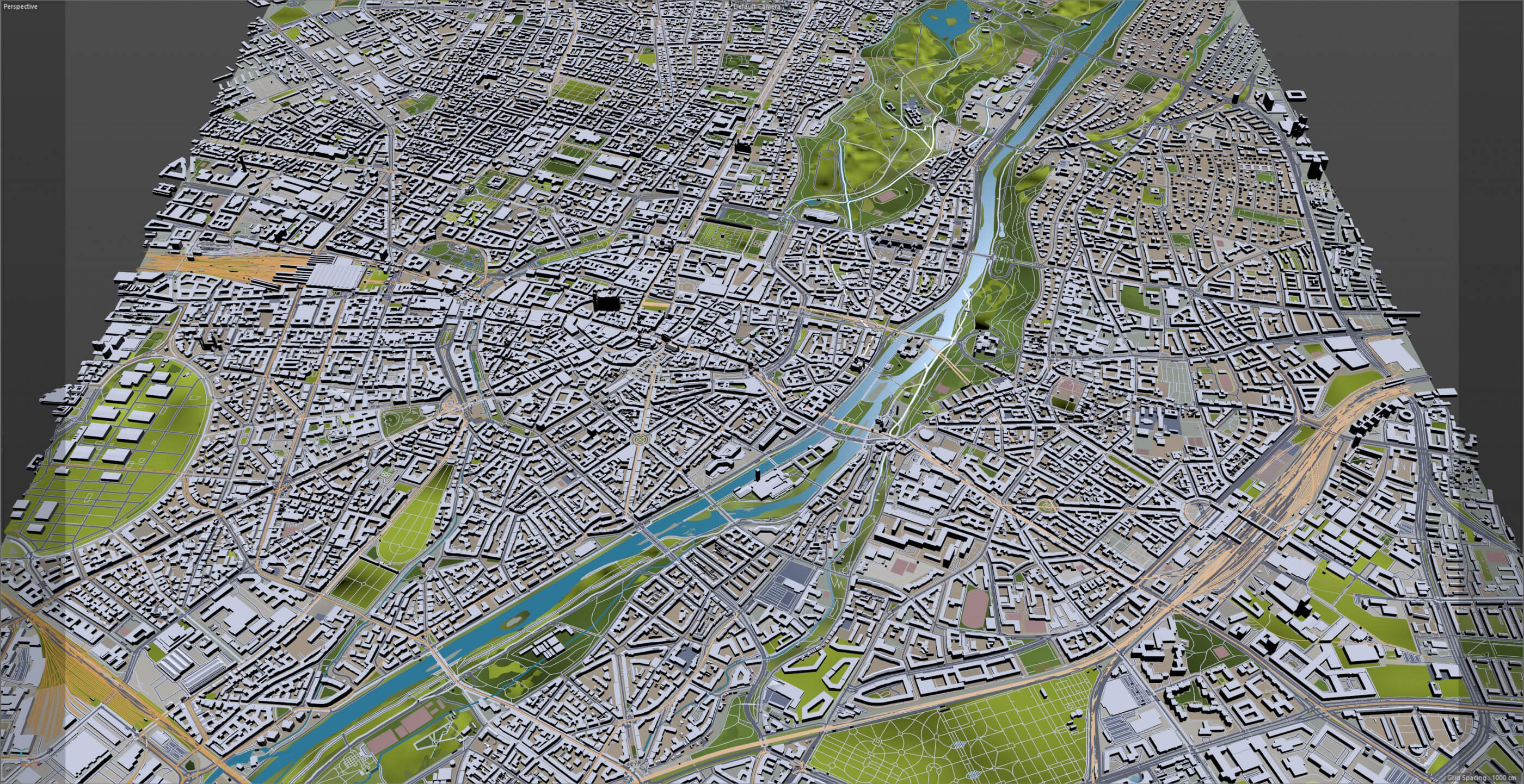 Munich Downtown Germany 8km - 3D Model by 3dstudio