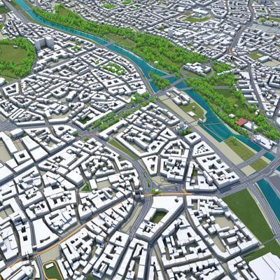 Leipzig Germany - 3D Model by 3dstudio