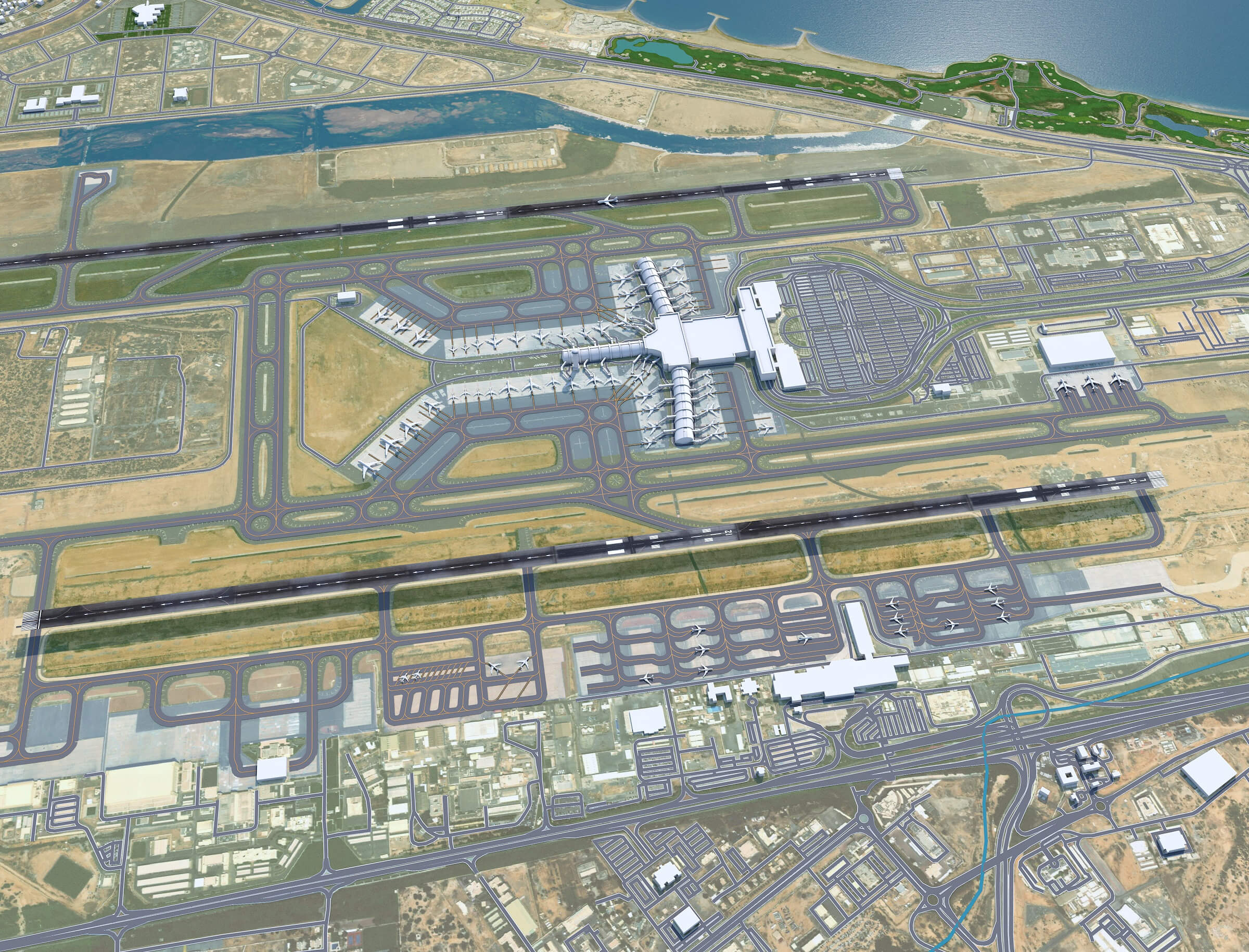 Muscat Airport - 3D Model by 3dstudio