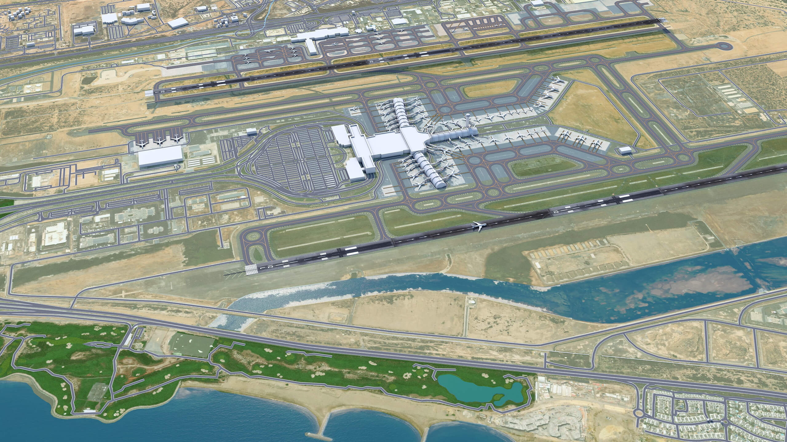 Muscat Airport - 3D Model by 3dstudio