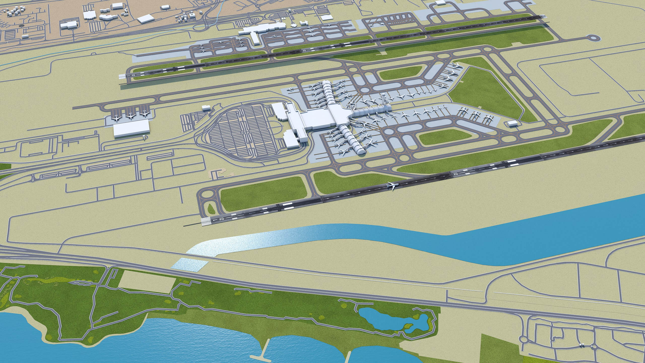 Muscat Airport - 3D Model by 3dstudio