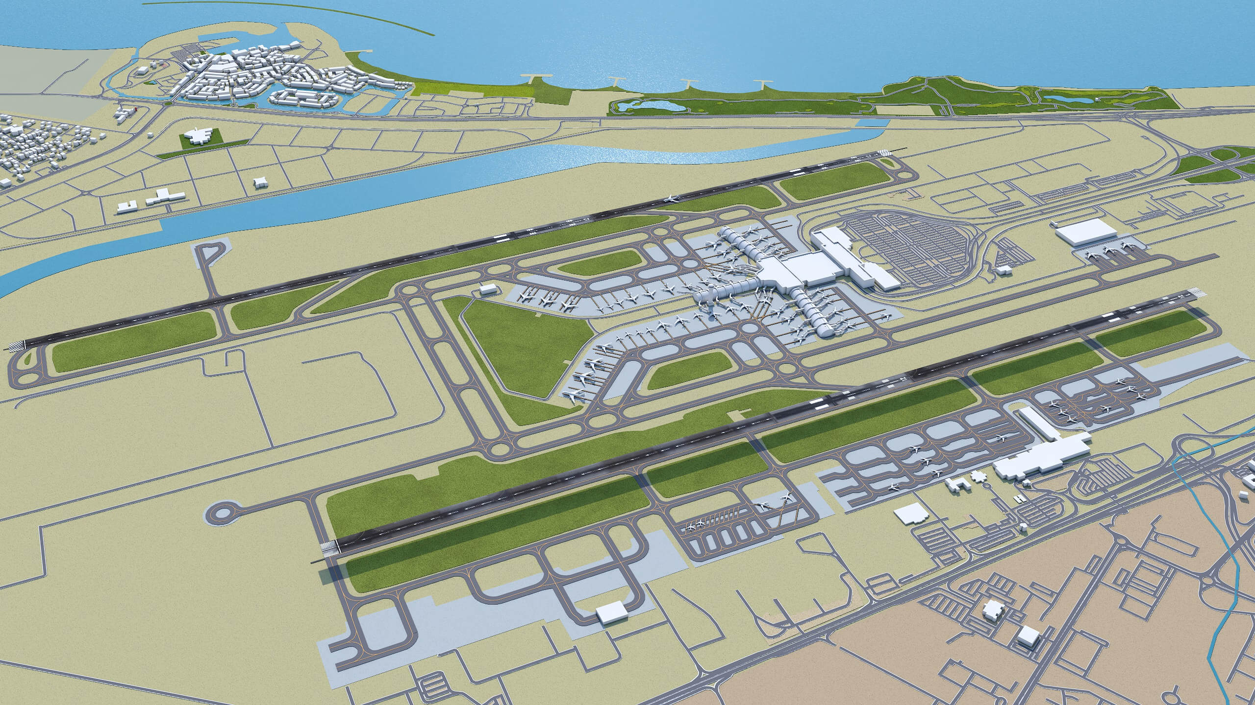Muscat Airport - 3D Model by 3dstudio