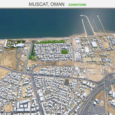 Muscat Downtown Oman 6km - 3D Model by 3dstudio