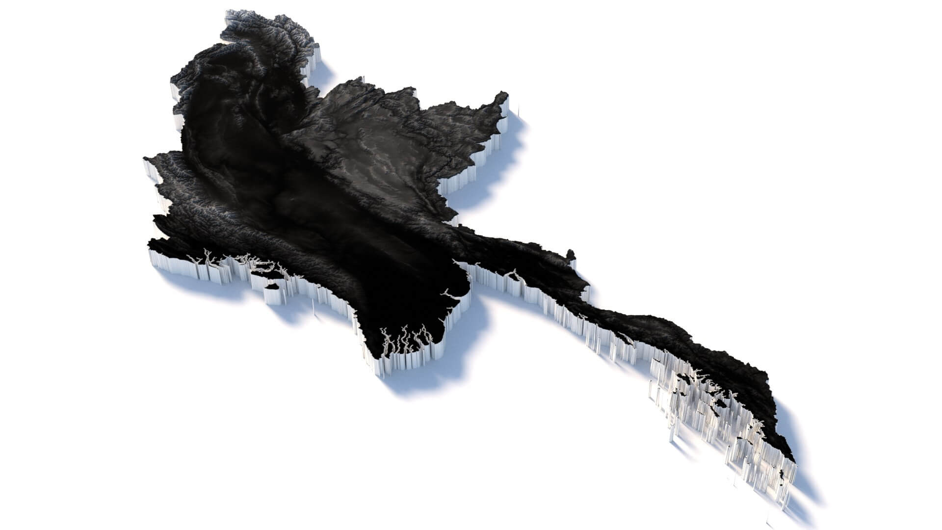 Myanmar Terrain Map - 3D Model by 3dstudio