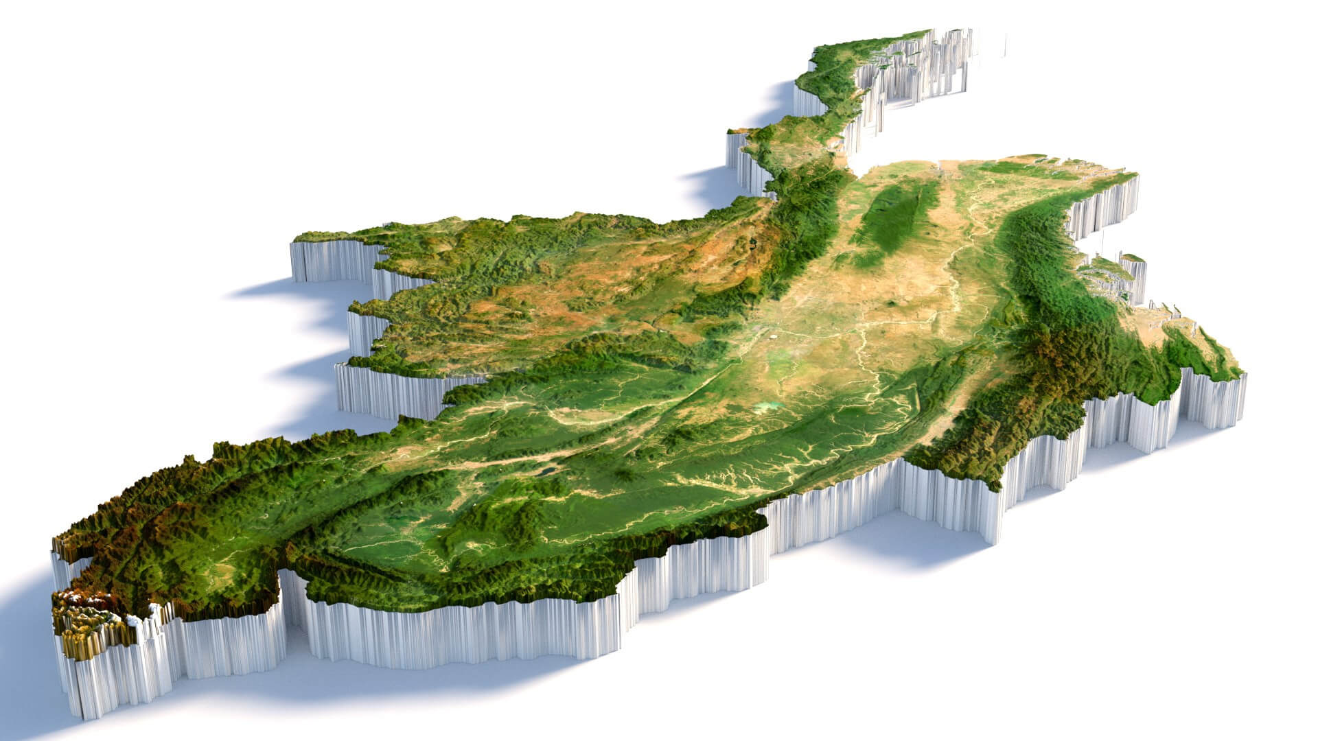 Myanmar Terrain Map - 3D Model by 3dstudio