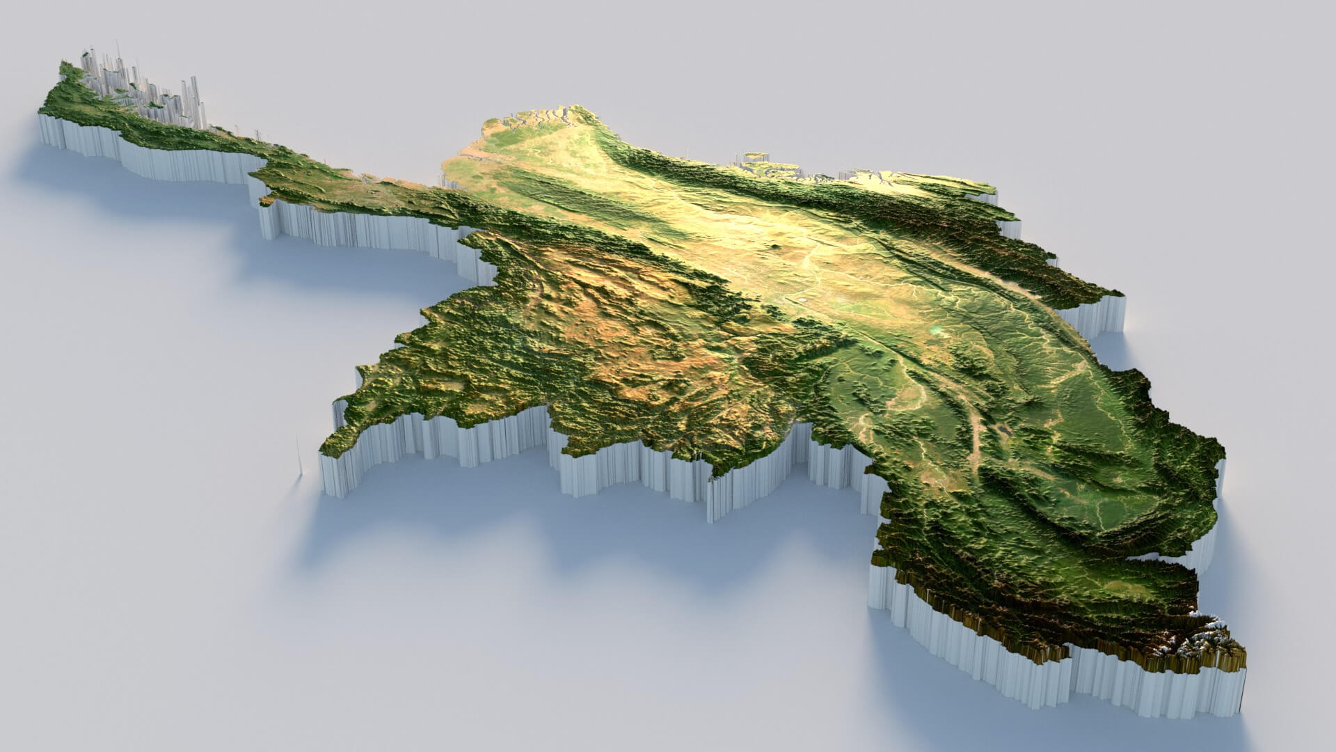 Myanmar Terrain Map - 3D Model by 3dstudio